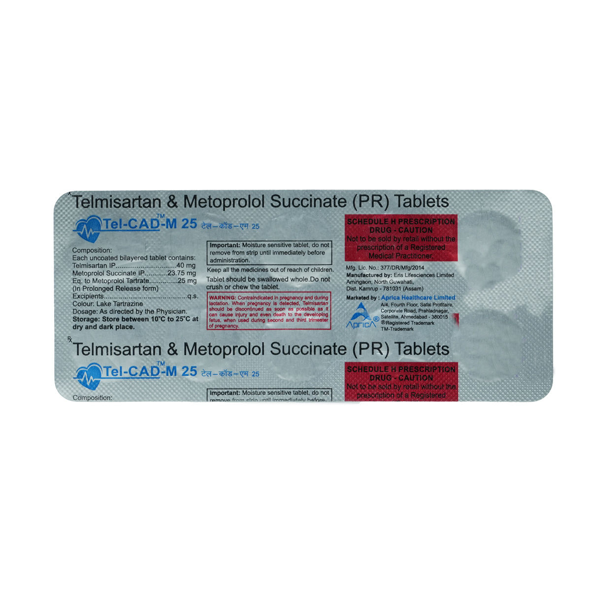 Telcad M 25mg Tablet 10's Price, Uses, Side Effects, Composition ...