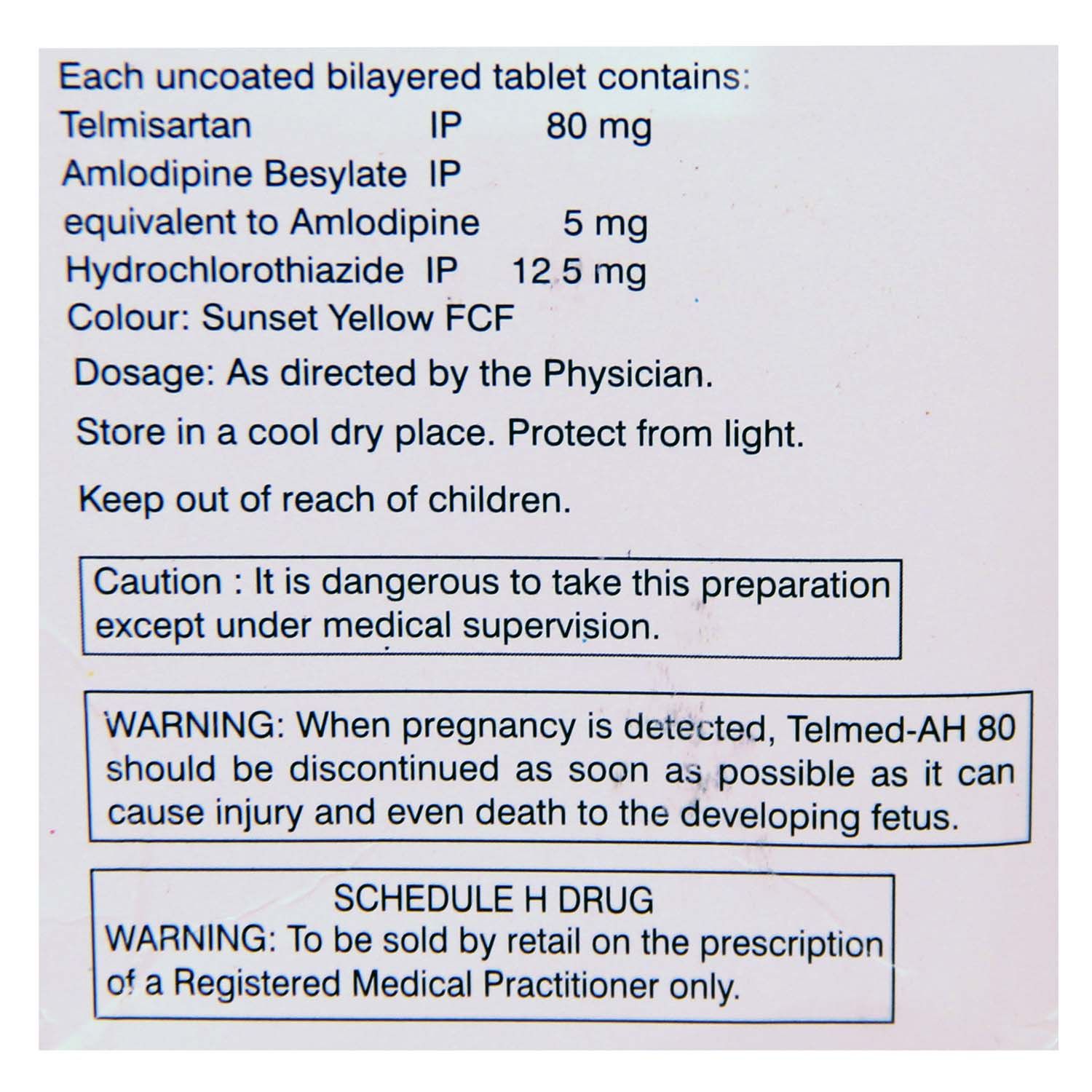 TELMED AH 80MG TABLET Price, Uses, Side Effects, Composition - Apollo ...
