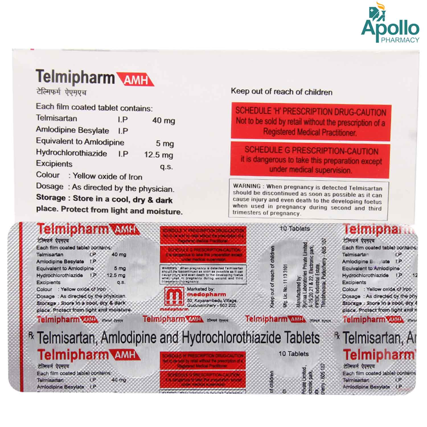 TELMIPHARM AMH TABLET Price, Uses, Side Effects, Composition - Apollo ...