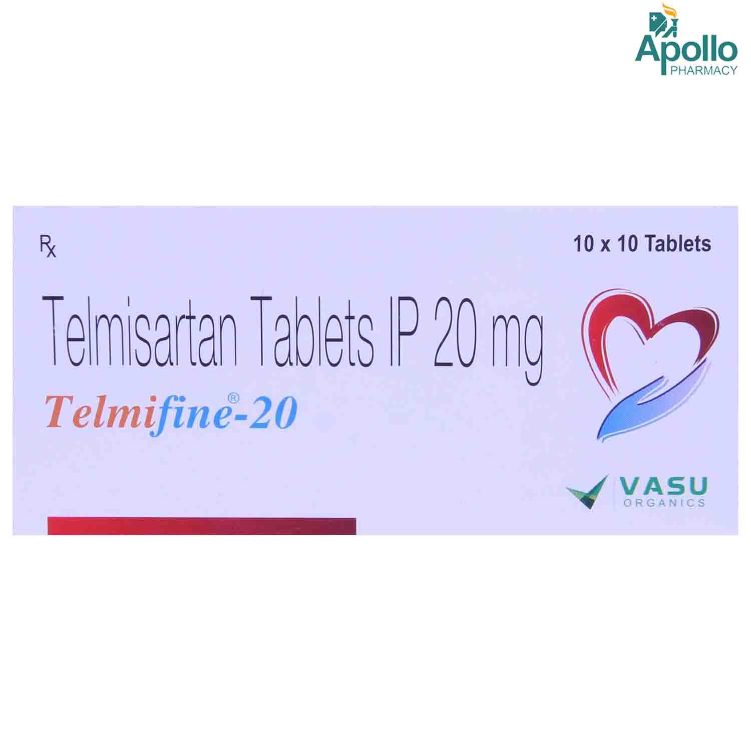 TELMIFINE 20MG TABLET 10'S Price, Uses, Side Effects, Composition ...