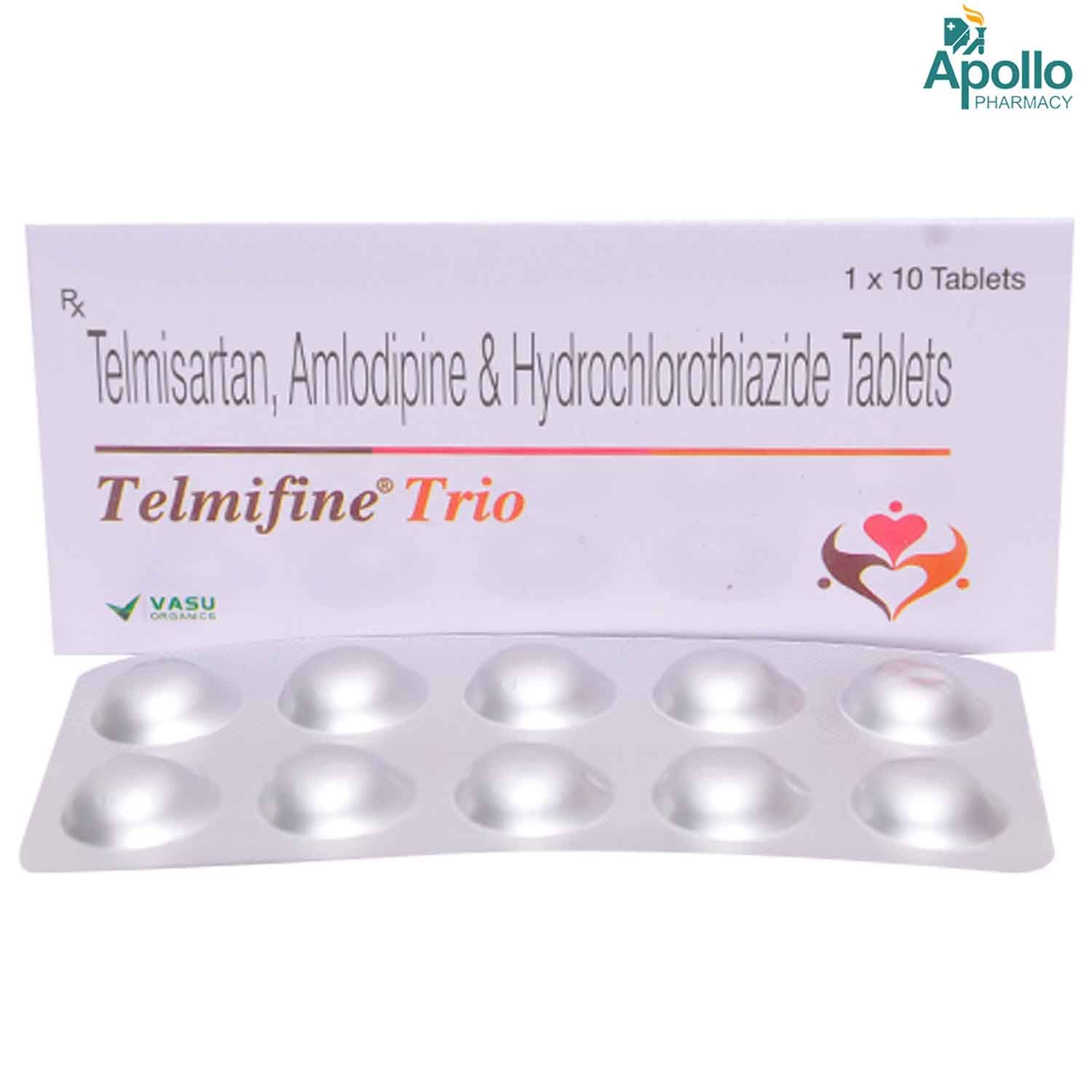 Telmifine Trio Tablet 10's Price, Uses, Side Effects, Composition ...
