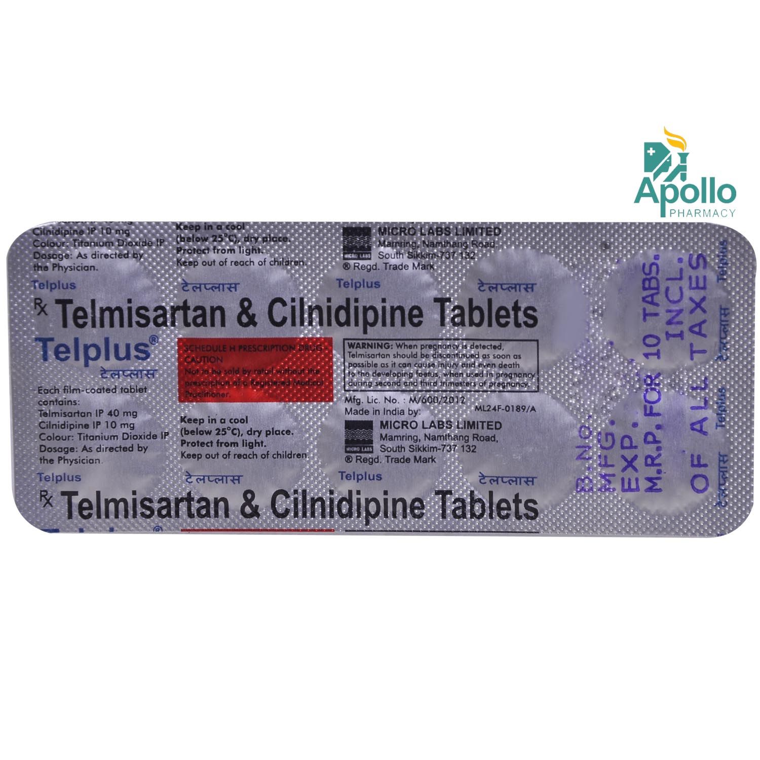 Telplus Tablet 10's Price, Uses, Side Effects, Composition - Apollo ...