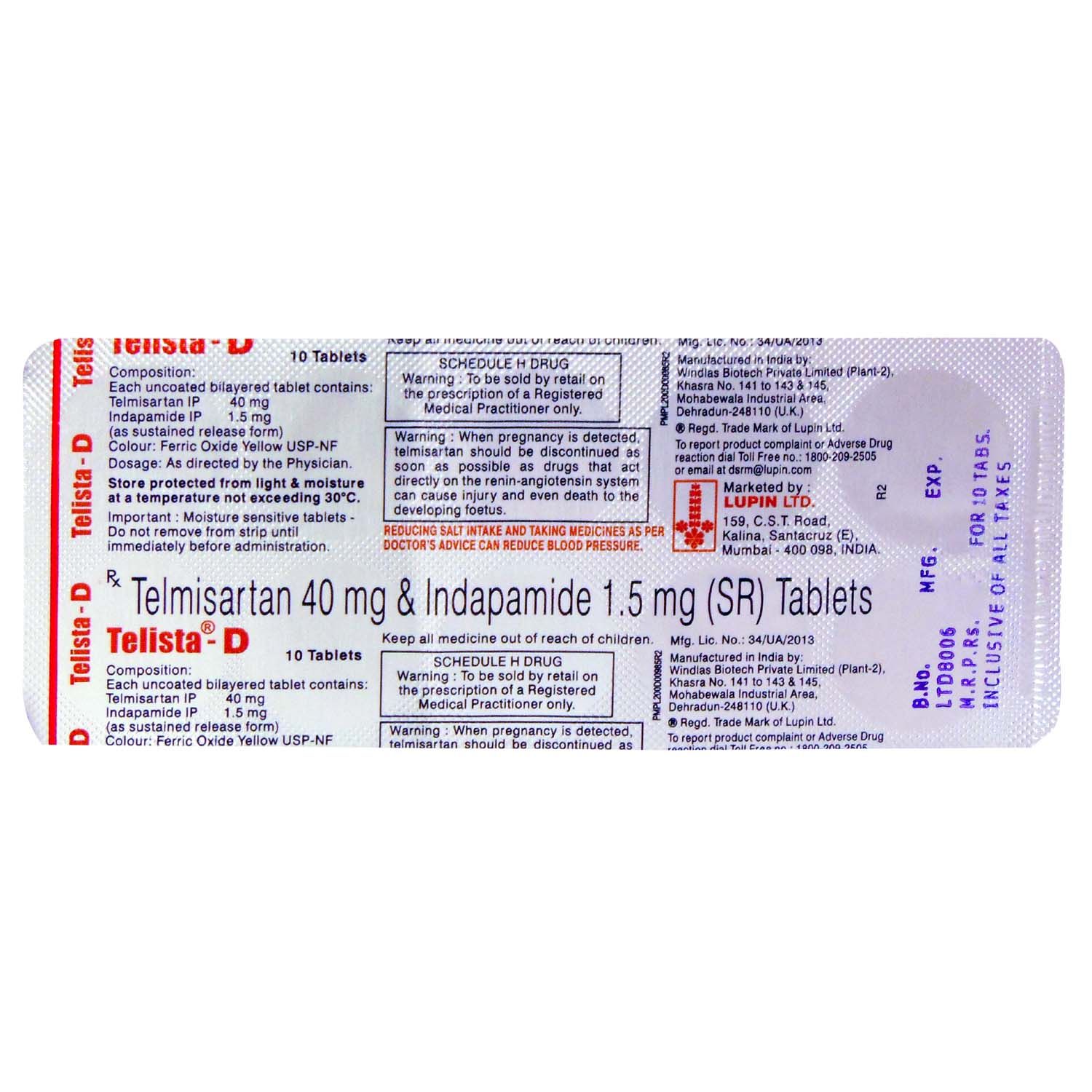 Telista D Tablet 10's Price, Uses, Side Effects, Composition - Apollo ...