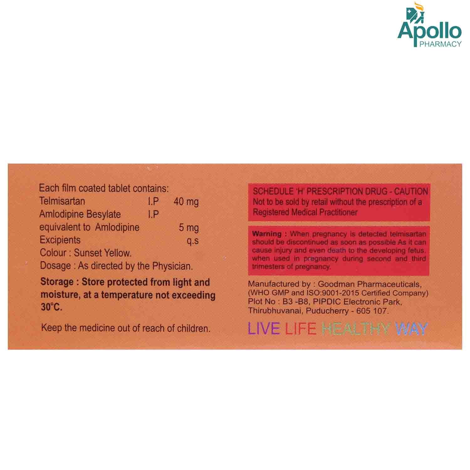 TELSAT AM TABLET 10'S Price, Uses, Side Effects, Composition - Apollo ...