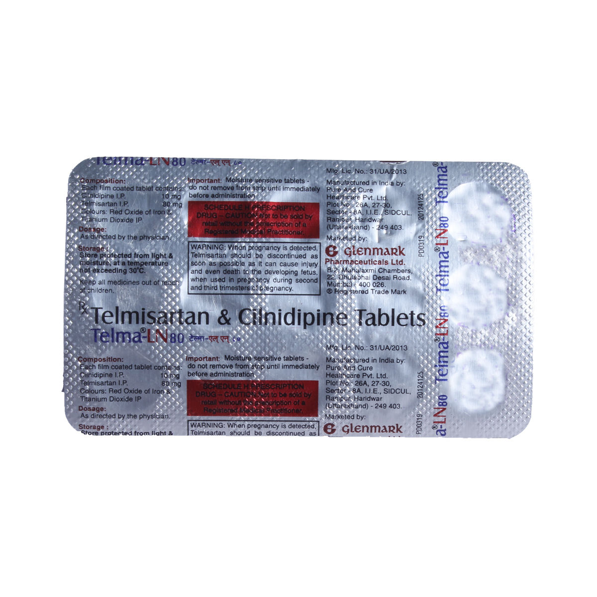 Telma-Ln 80mg Tablet 15's Price, Uses, Side Effects, Composition ...