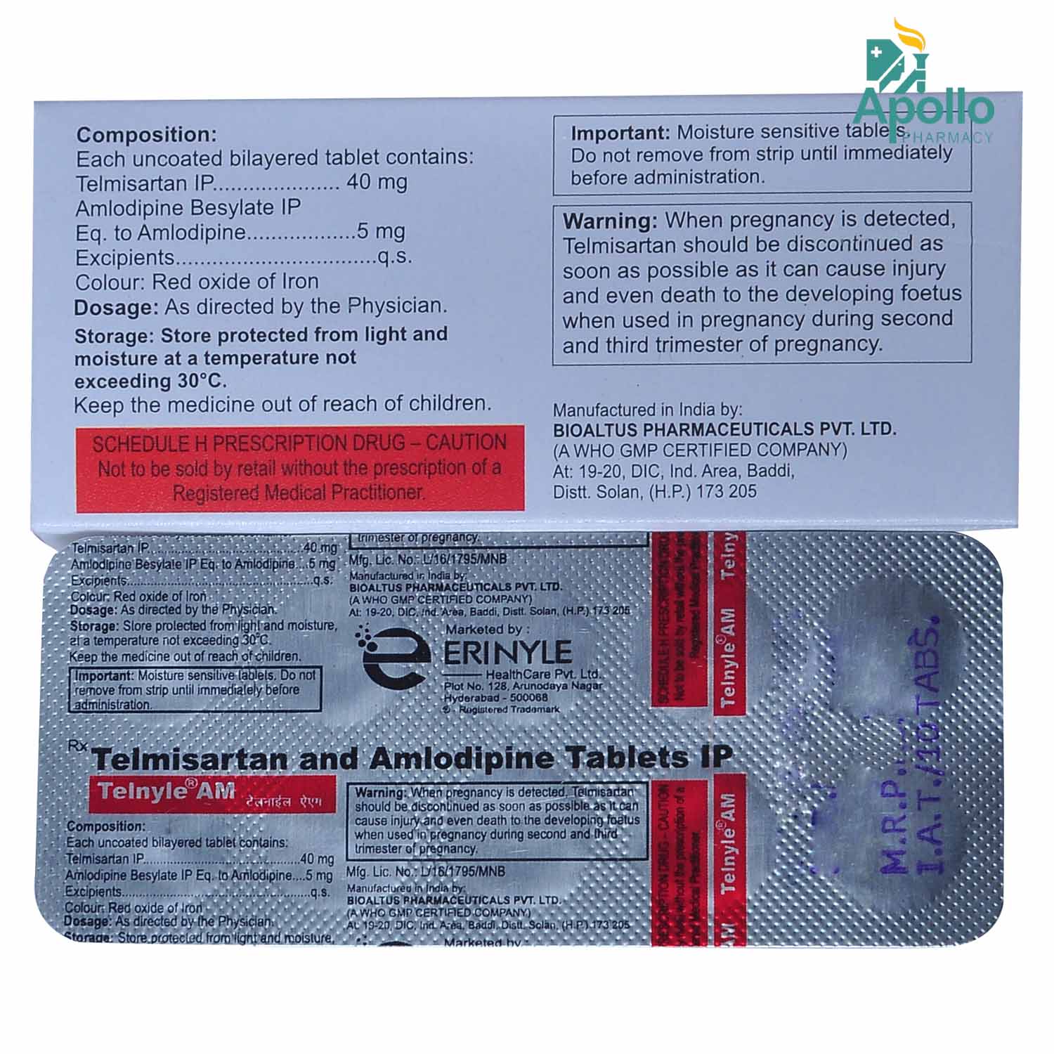 Telnyle AM Tablet 10's Price, Uses, Side Effects, Composition - Apollo ...