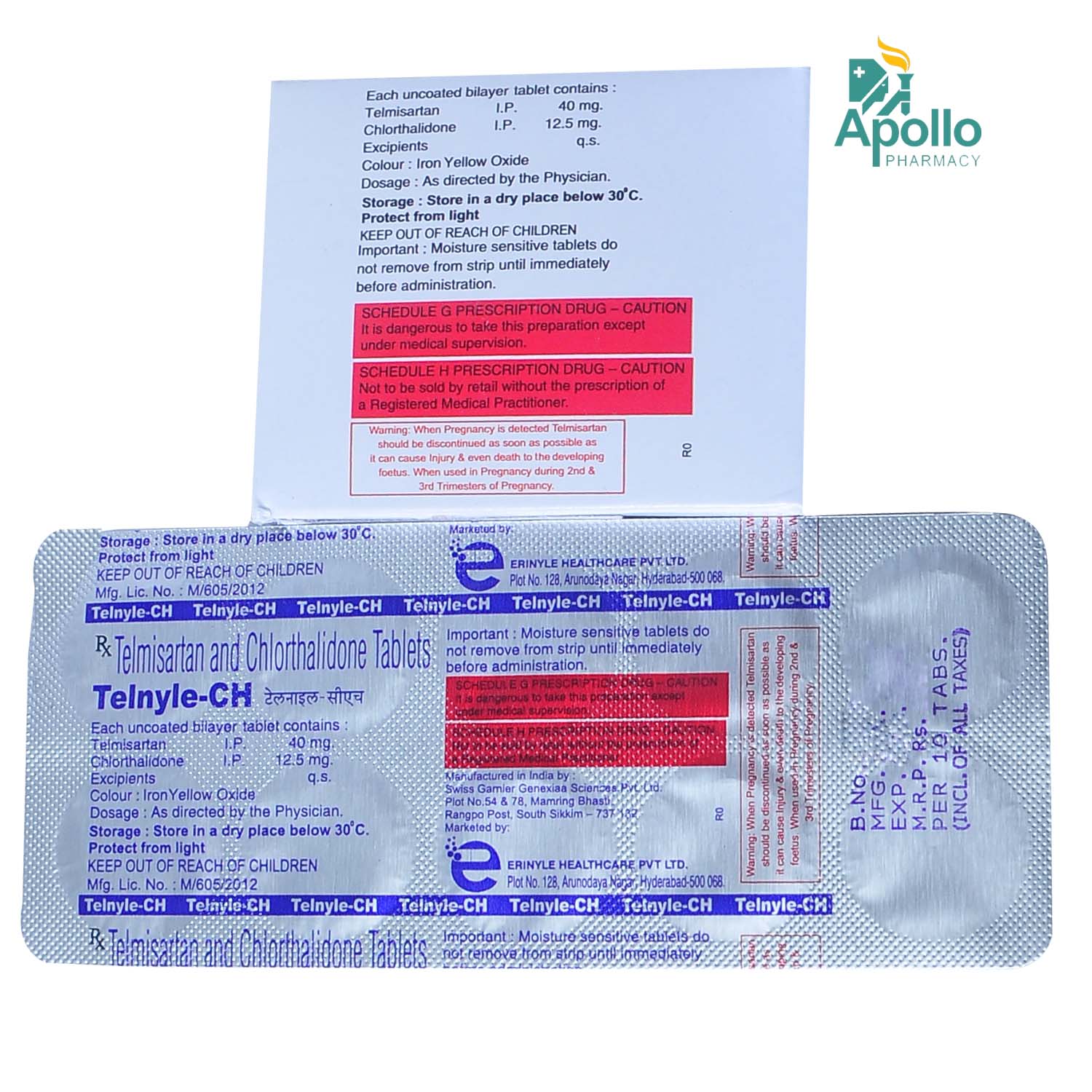 Telnyle CH Tablet 10's Price, Uses, Side Effects, Composition - Apollo ...