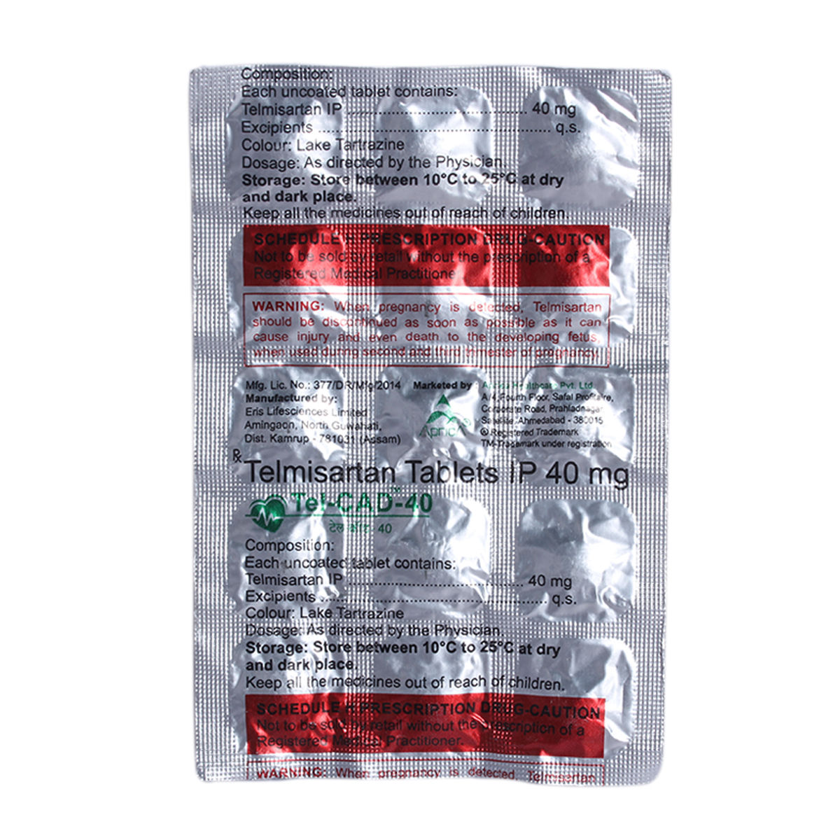 Tel-Cad 40 Tablet 15's Price, Uses, Side Effects, Composition - Apollo ...
