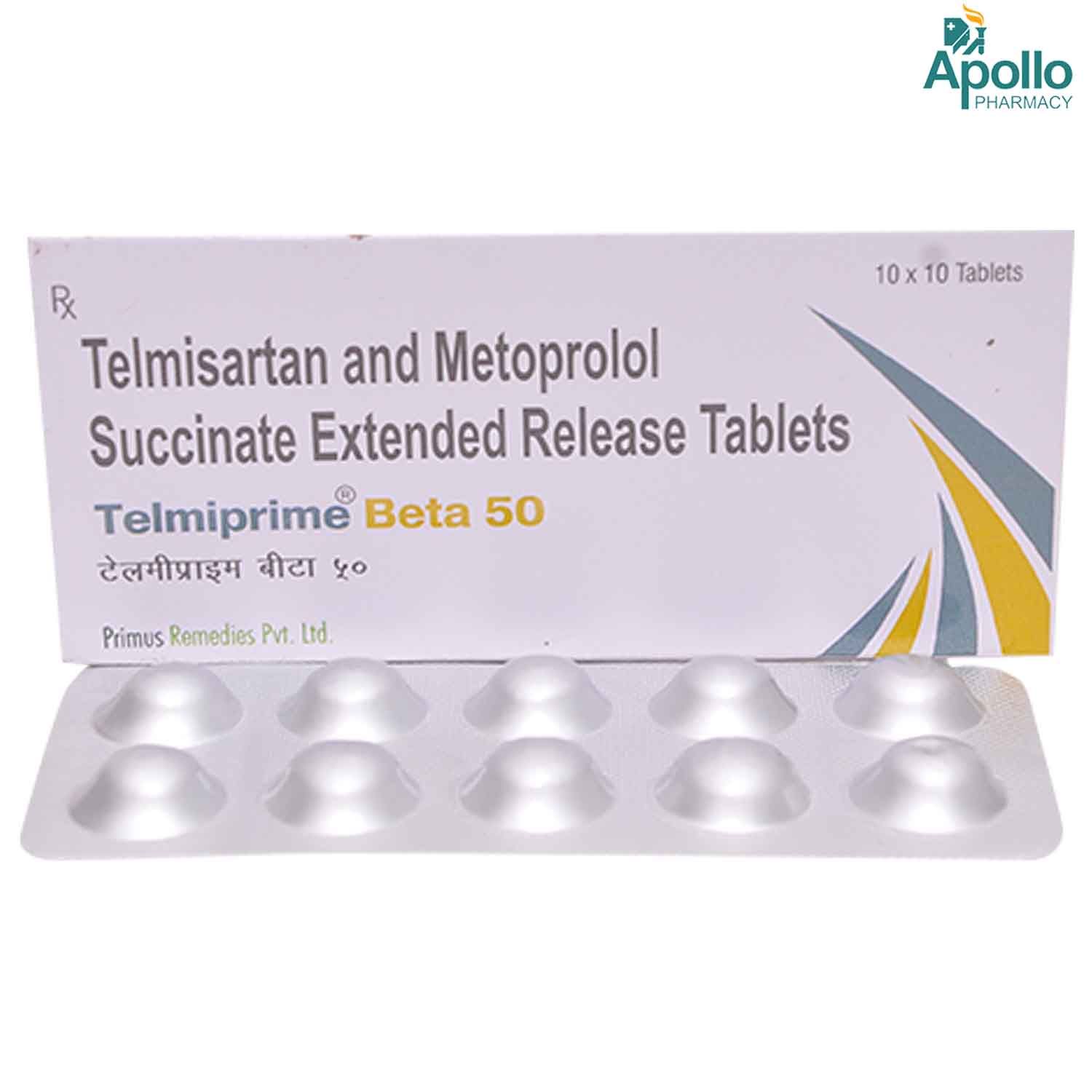 Telmiprime Beta 50mg Tablet 10's Price, Uses, Side Effects, Composition ...