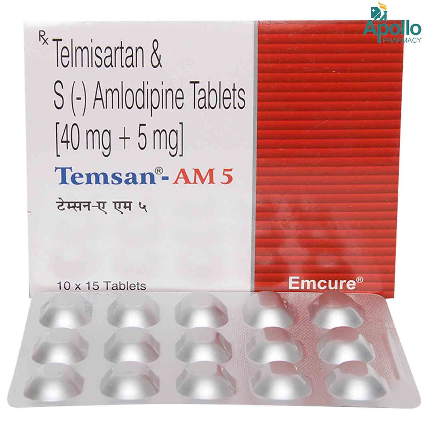 Temsan AM 5 Tablet 10's Price, Uses, Side Effects, Composition - Apollo ...