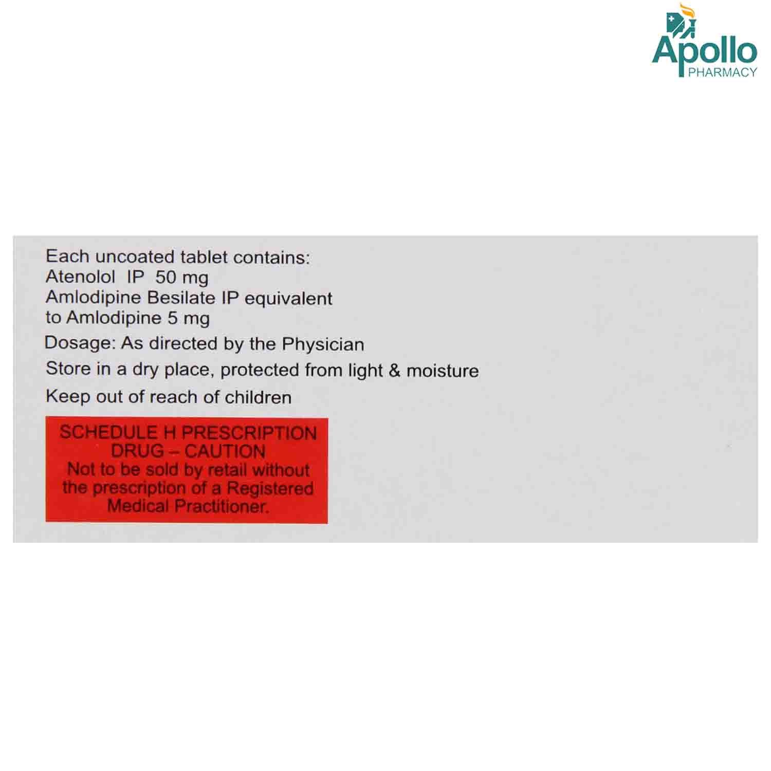 Tenolol AM 50 Tablet 10's Price, Uses, Side Effects, Composition ...