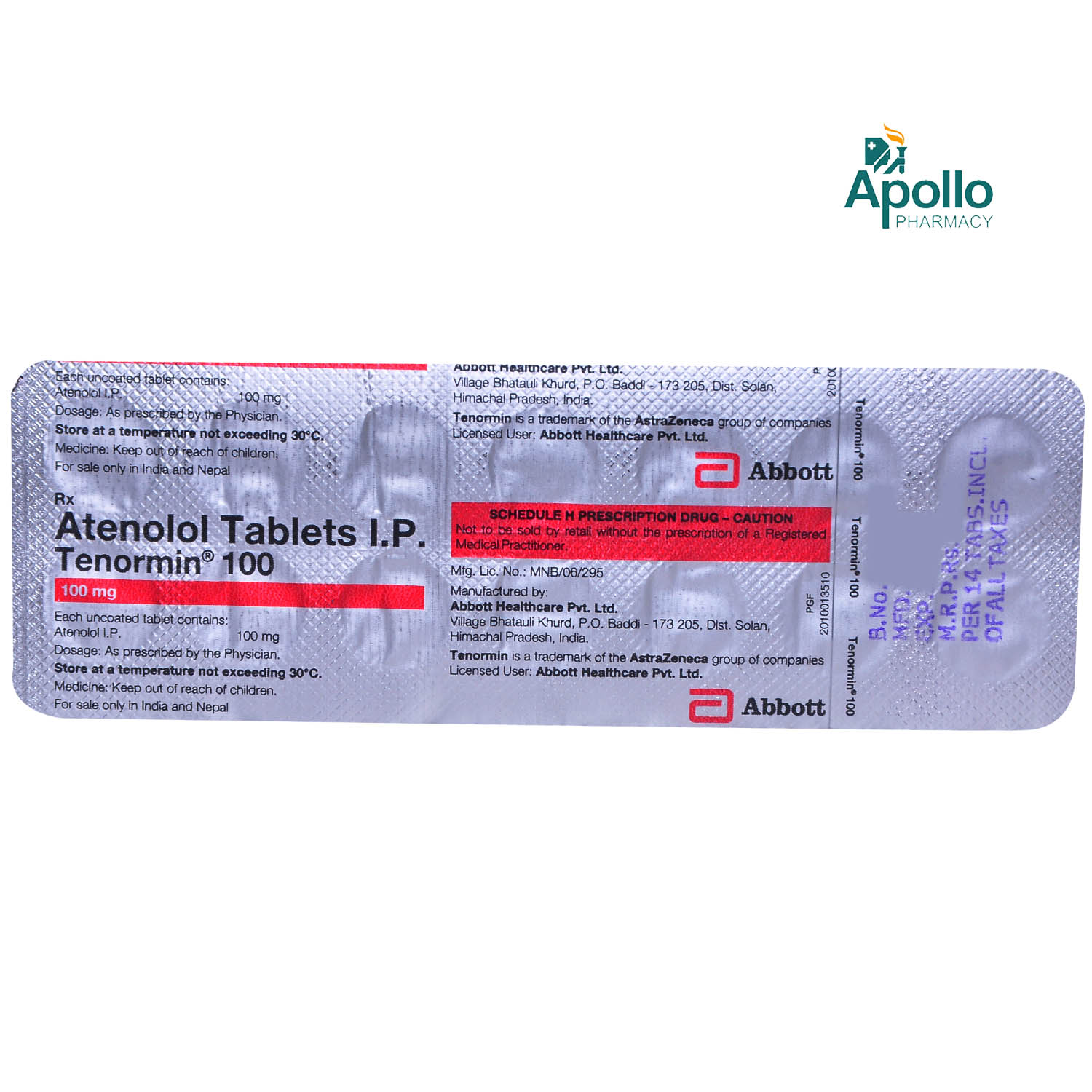 Tenormin 100 Tablet 14's Price, Uses, Side Effects, Composition ...