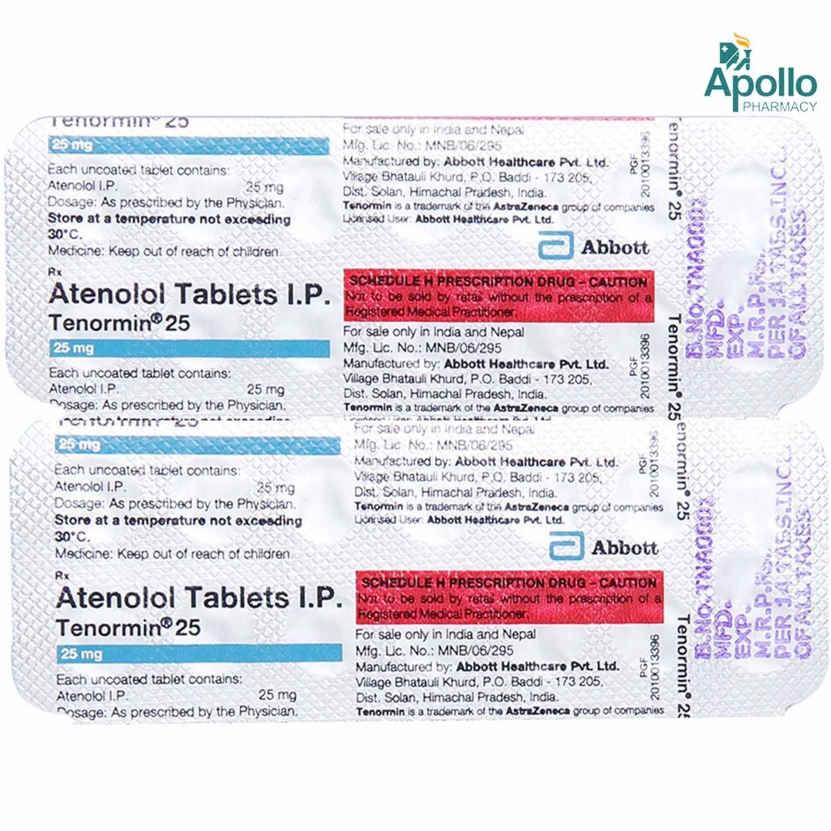 Tenormin 25 Tablet 14's Price, Uses, Side Effects, Composition - Apollo ...