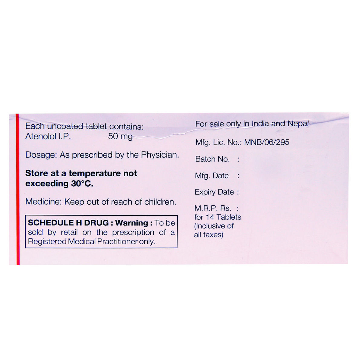 Tenormin 50 Tablet 14's Price, Uses, Side Effects, Composition - Apollo ...