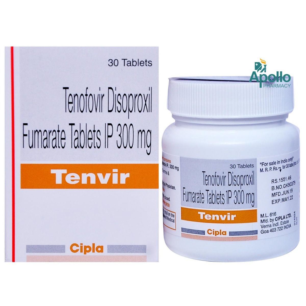 Tenvir 300 Tablet 30's Price, Uses, Side Effects, Composition - Apollo ...