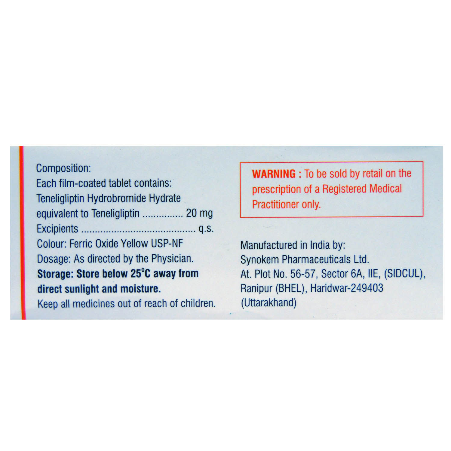 Tendia Tablet 10'S Price, Uses, Side Effects, Composition - Apollo Pharmacy