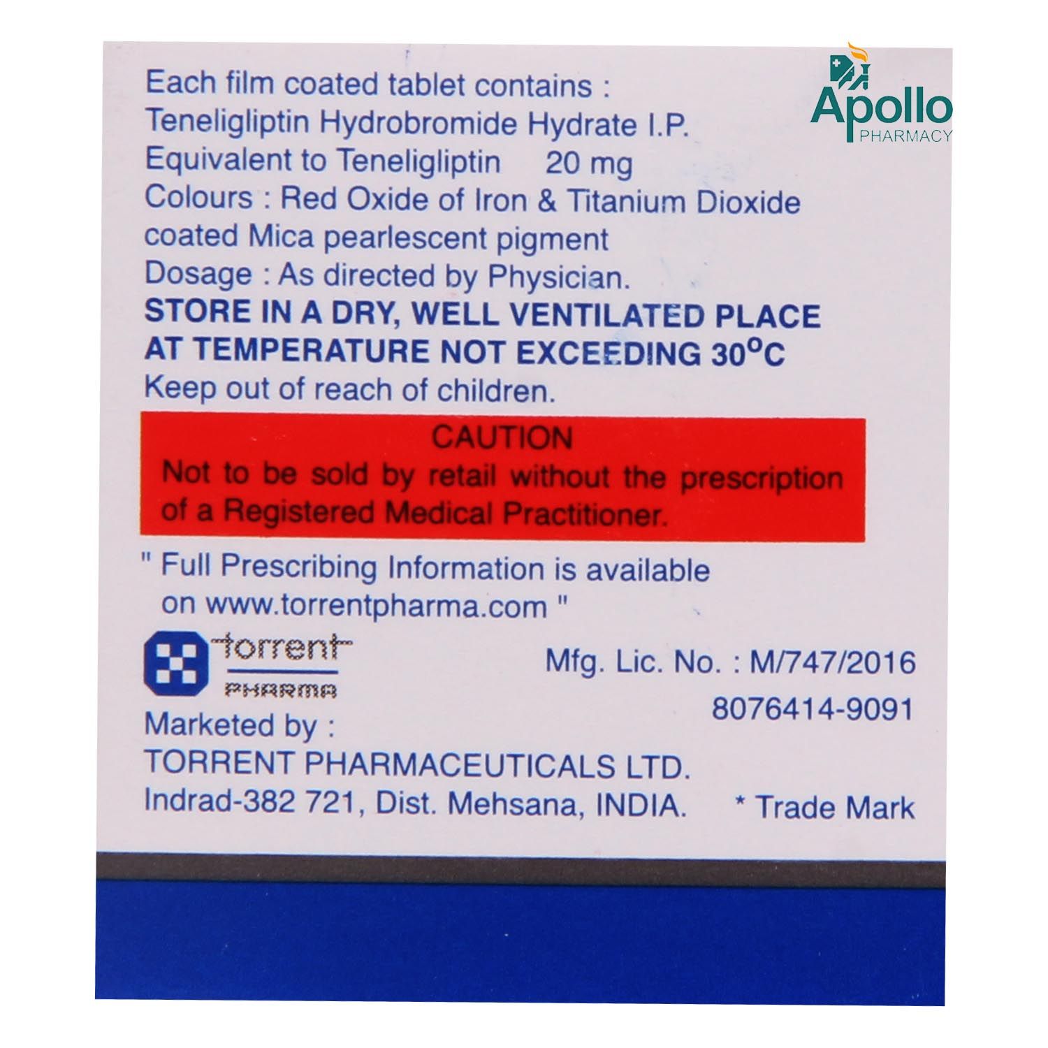 Tenepure Tablet 10's Price, Uses, Side Effects, Composition - Apollo ...