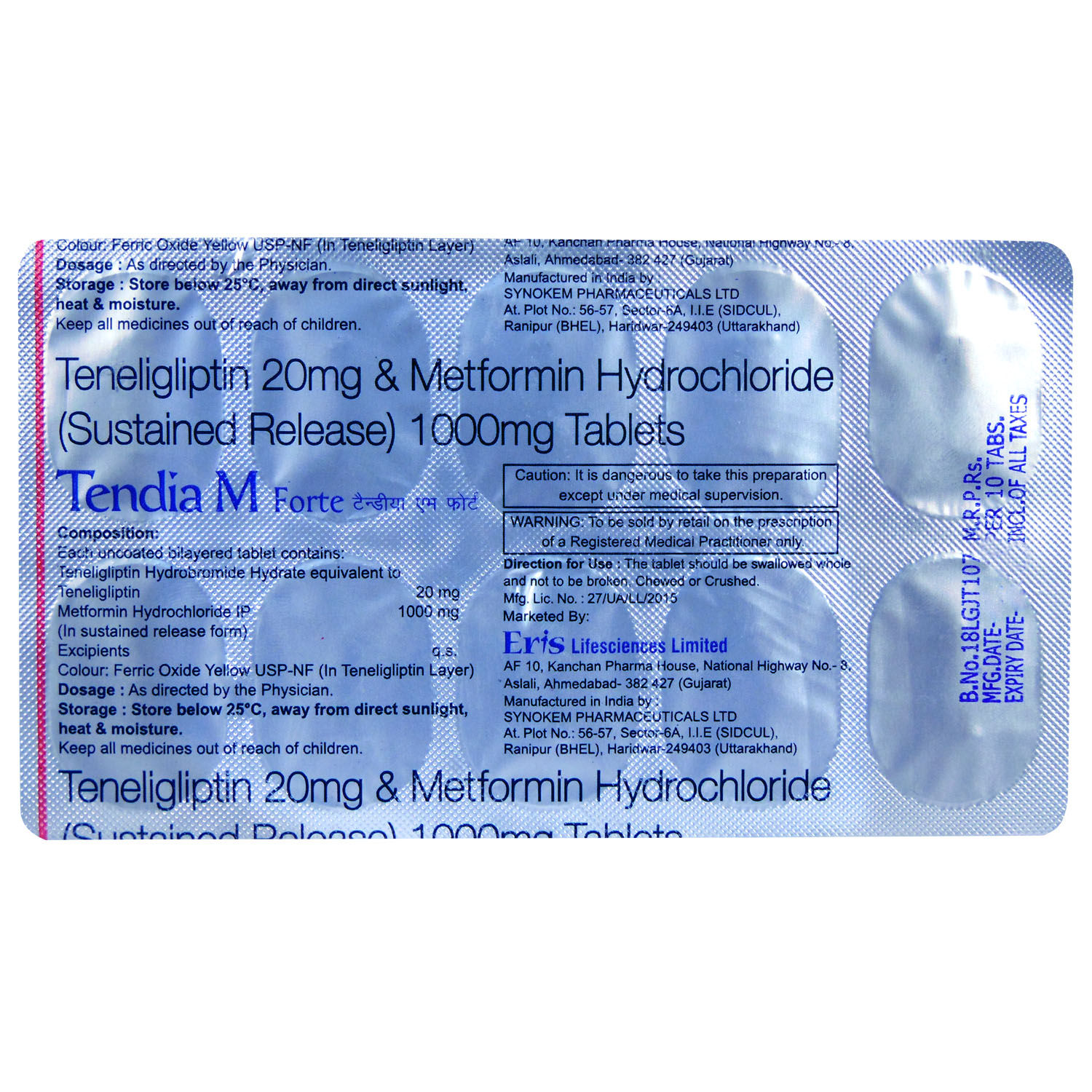 Tendia M Forte Tablet 10's Price, Uses, Side Effects, Composition ...