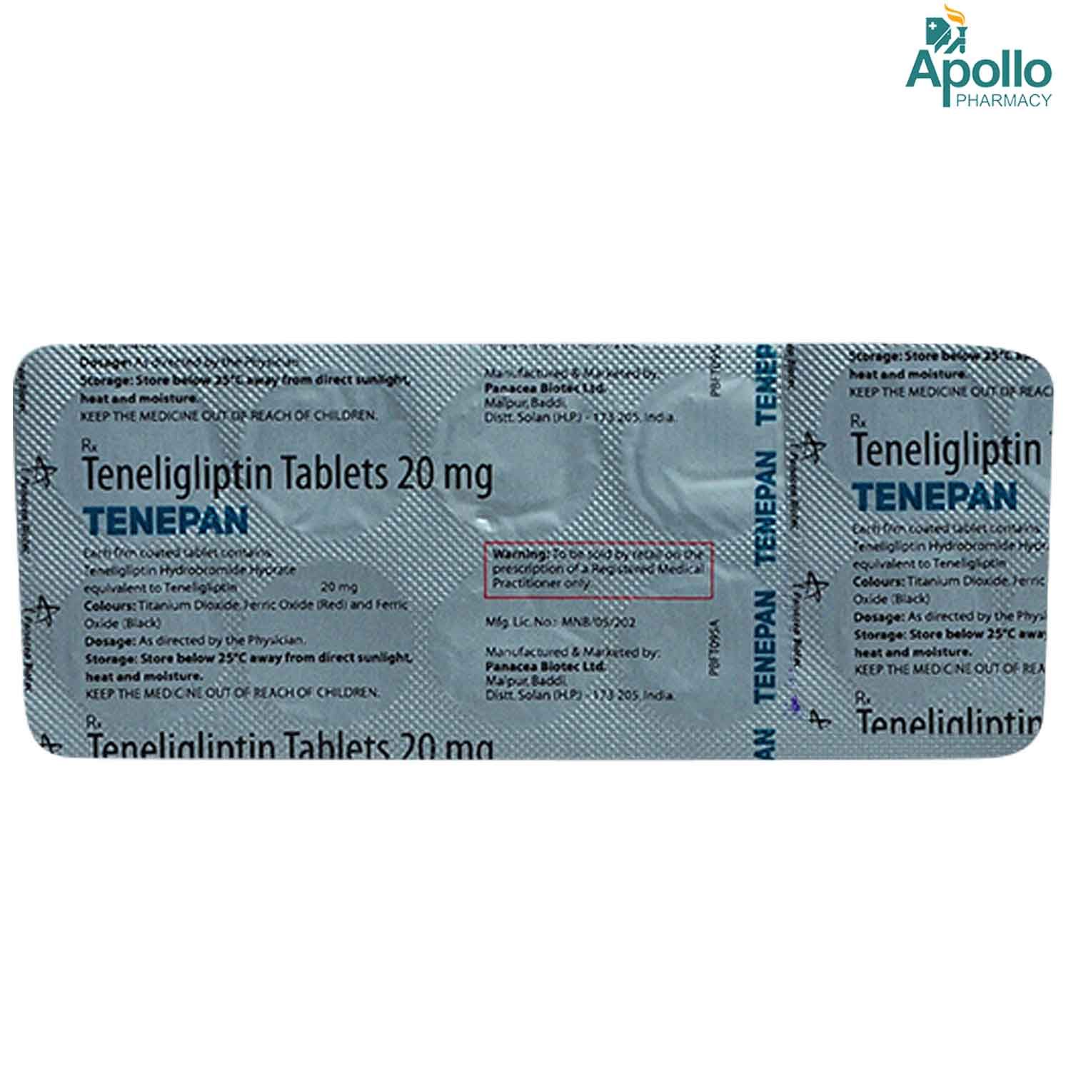 TENEPAN 20 TABLET 10'S Price, Uses, Side Effects, Composition - Apollo ...