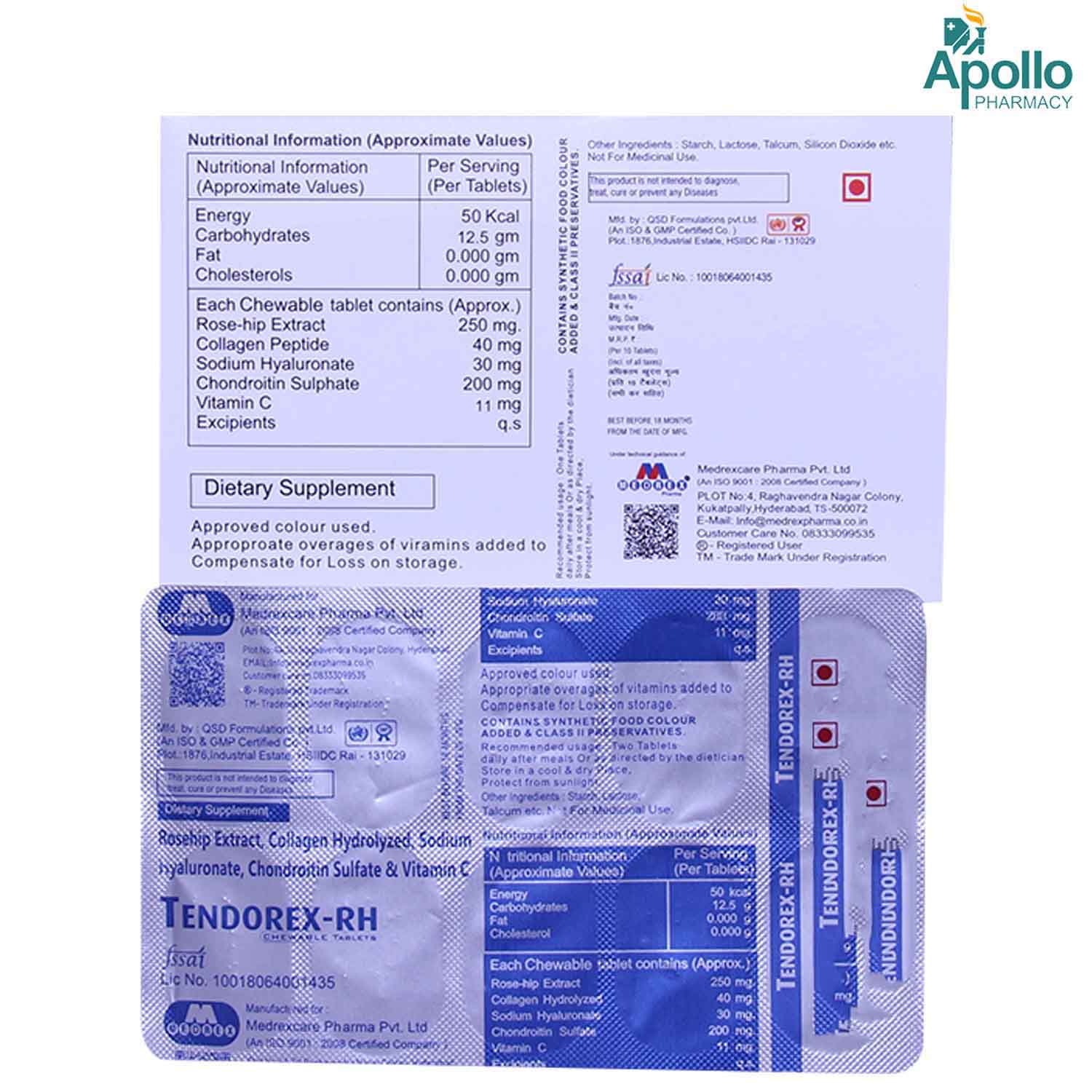 Tendorex RH Tablet 10's Price, Uses, Side Effects, Composition - Apollo ...