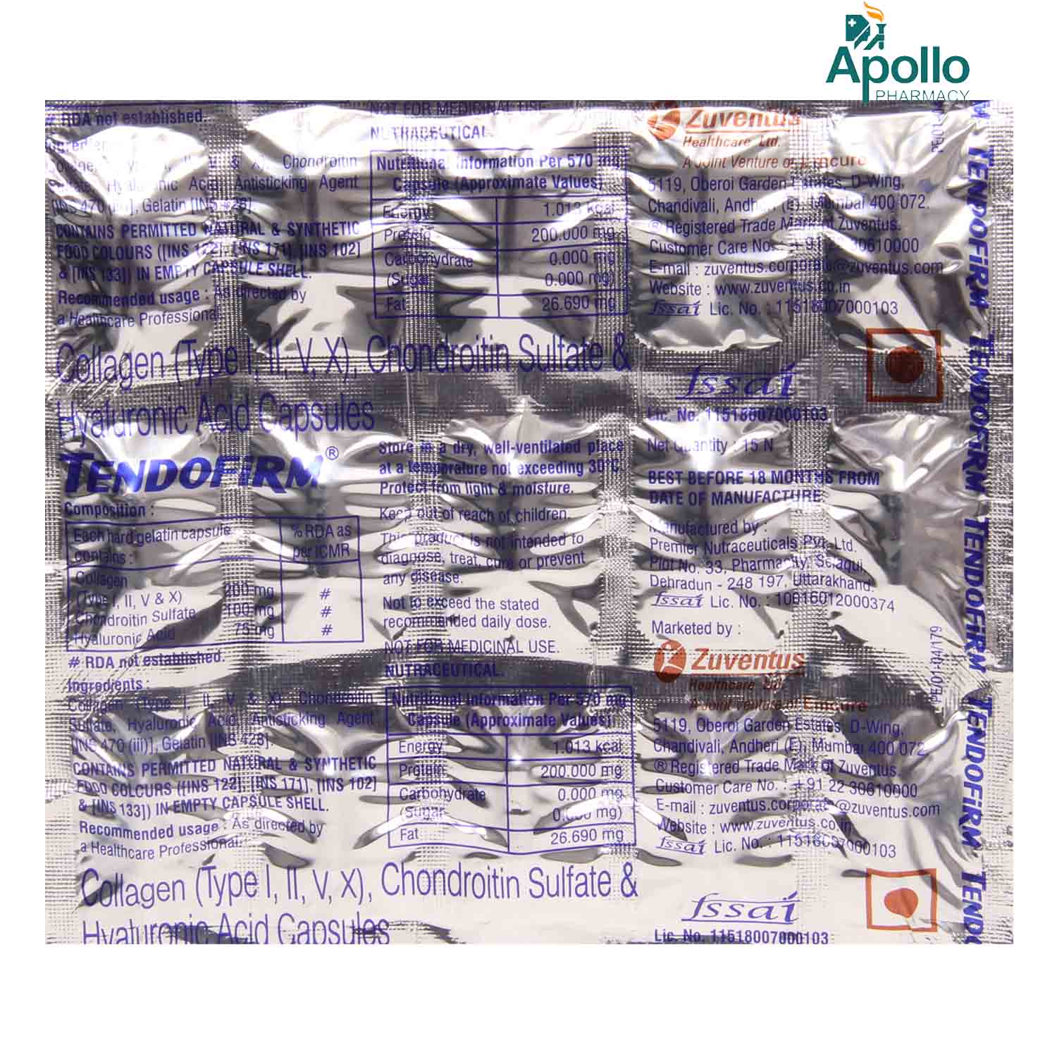 Tendofirm Capsule 15's Price, Uses, Side Effects, Composition - Apollo ...