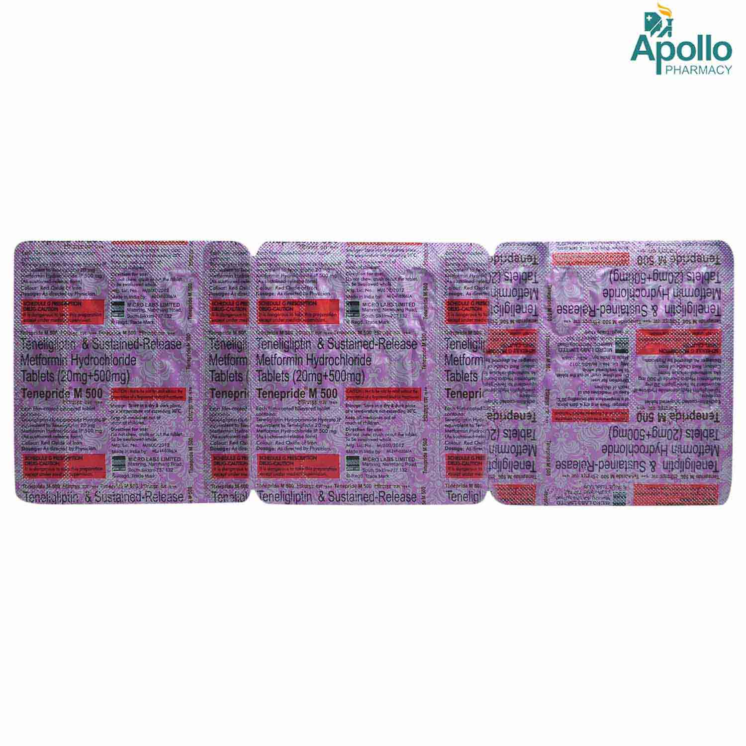 Tenepride M 500 Tablet 15's Price, Uses, Side Effects, Composition ...