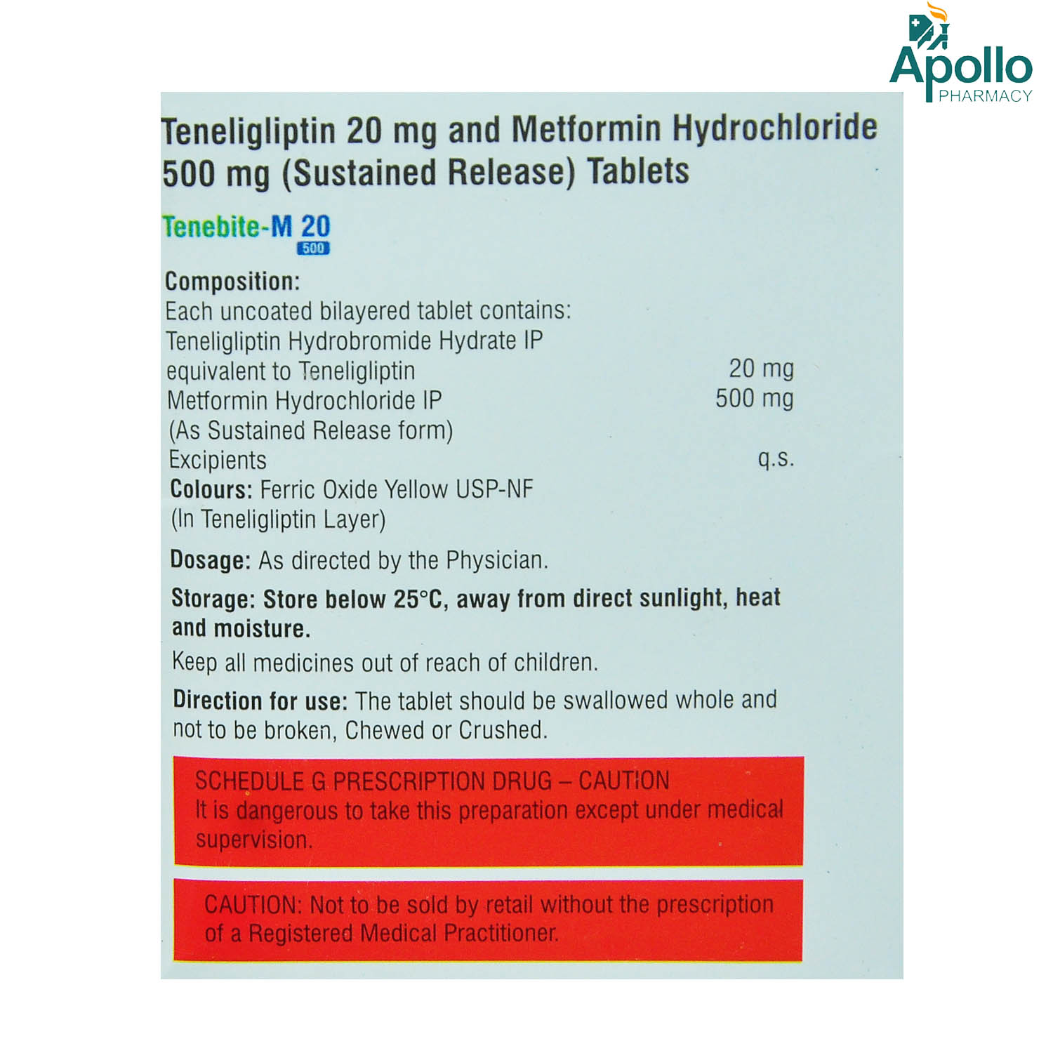 Tenebite M 20/1000 Tablet 15's Price, Uses, Side Effects, Composition ...