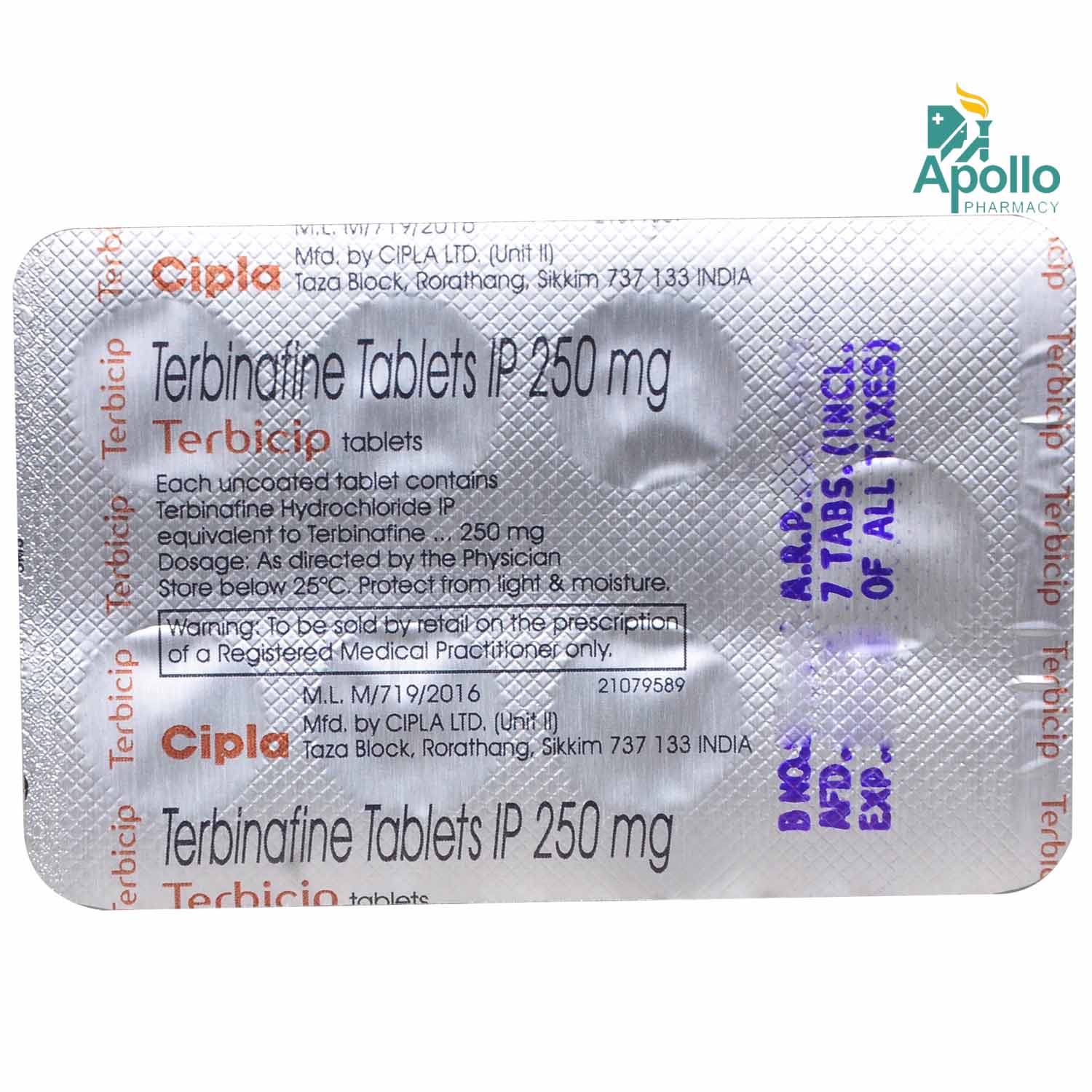 Terbicip Tablet 7's Price, Uses, Side Effects, Composition - Apollo ...