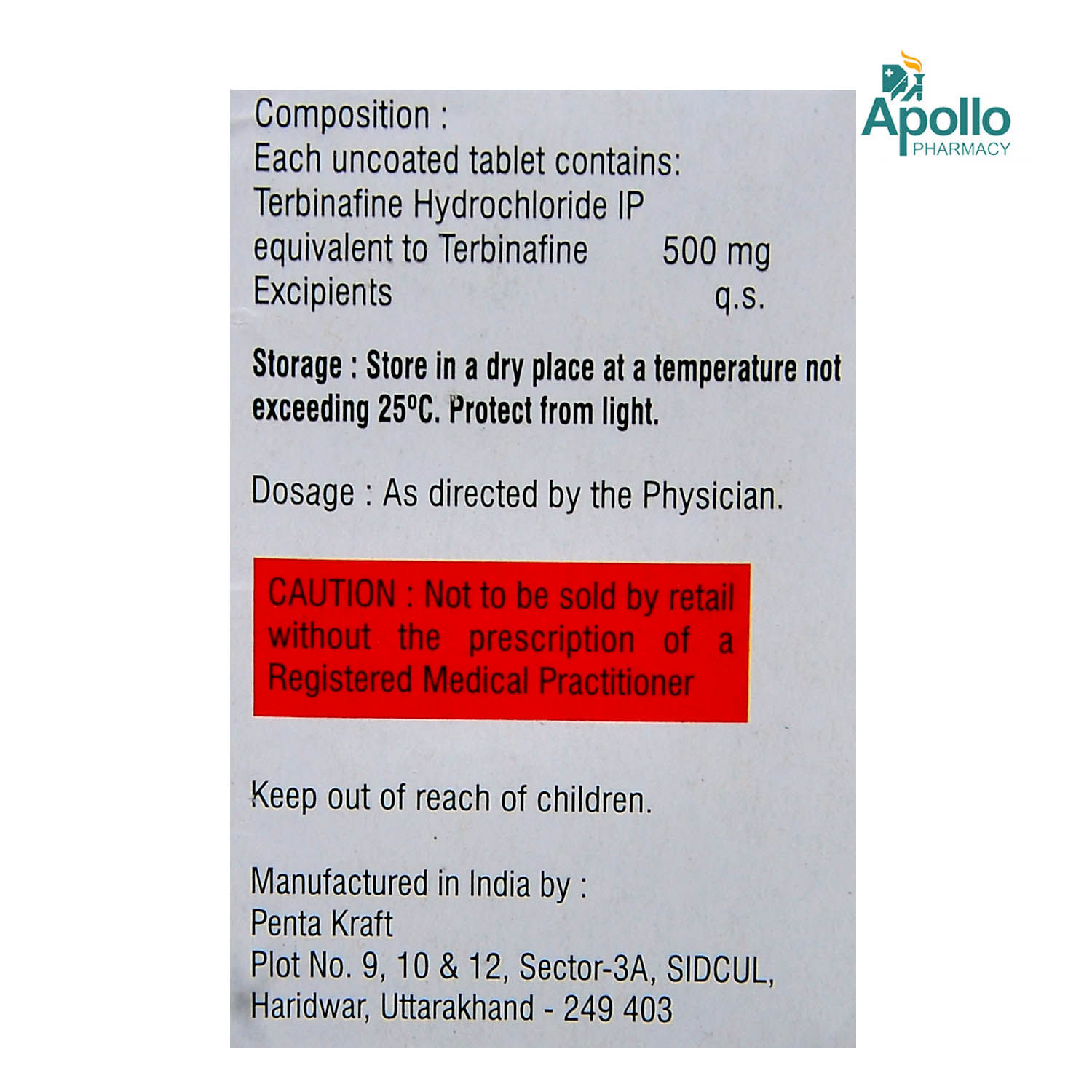 Terbinaforce 500 Tablet 7's Price, Uses, Side Effects, Composition ...