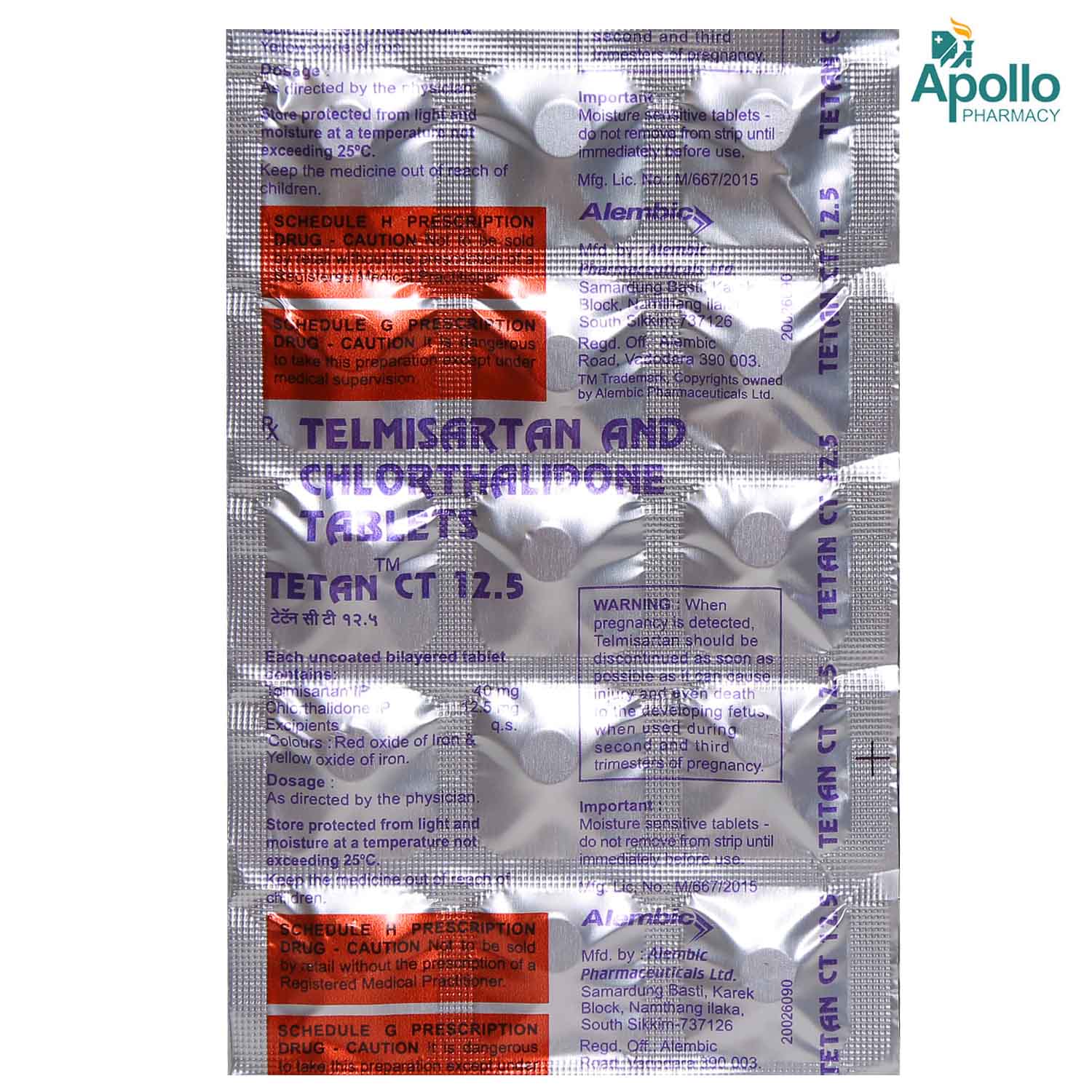 Tetan CT 12.5 Tablet 15's Price, Uses, Side Effects, Composition ...