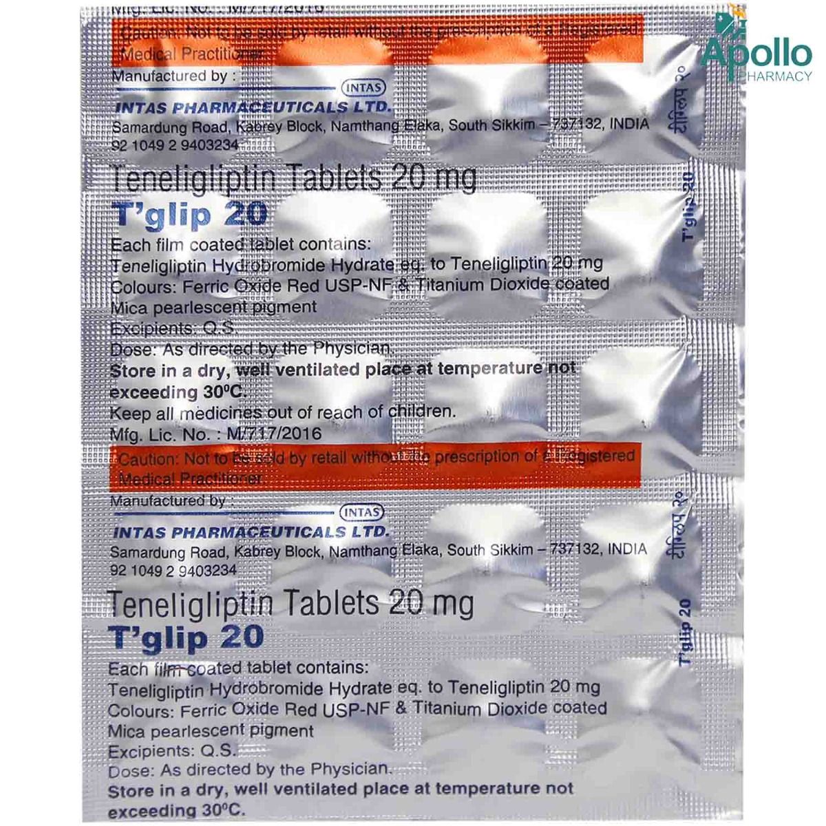 Tglip 20 Tablet 20's Price, Uses, Side Effects, Composition - Apollo ...