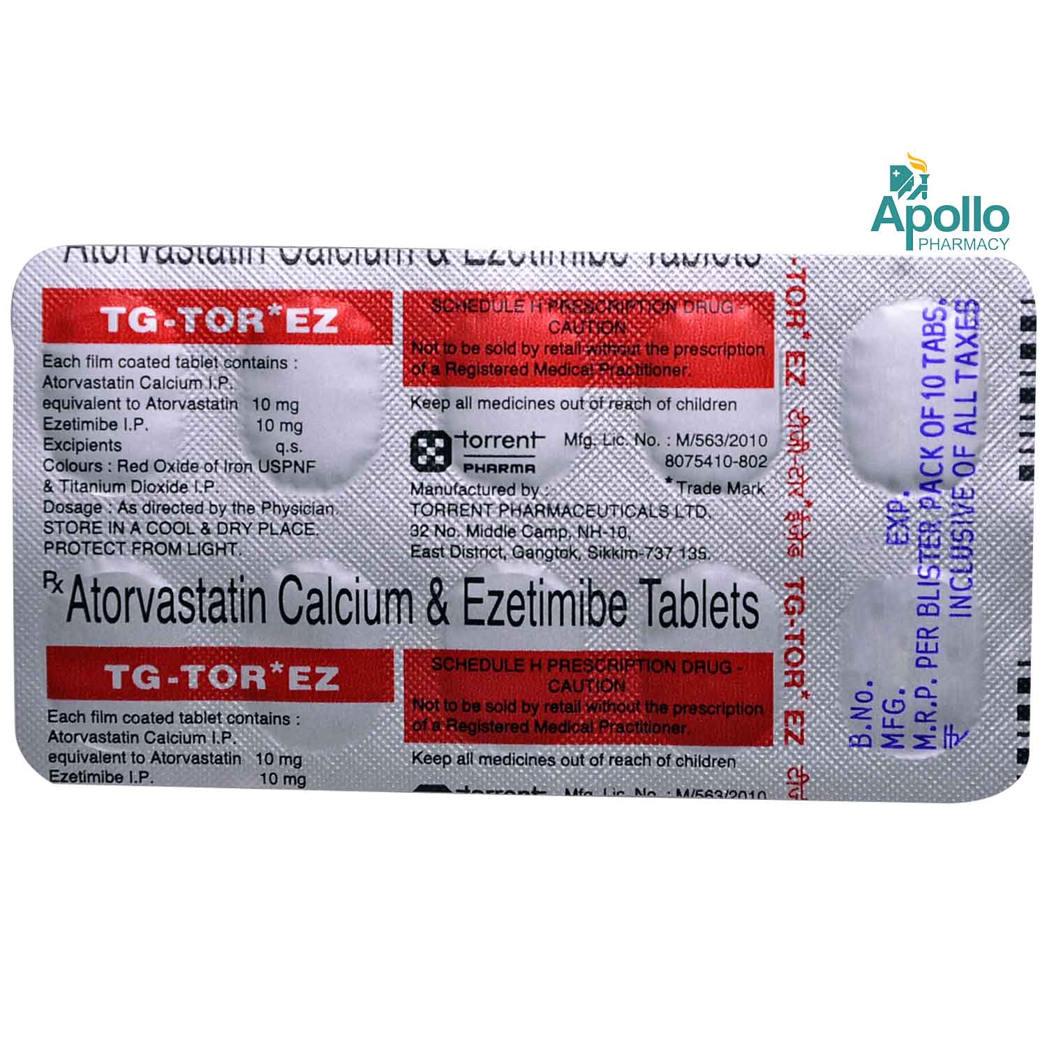 TG TOR EZ 10MG TABLET Price, Uses, Side Effects, Composition - Apollo ...