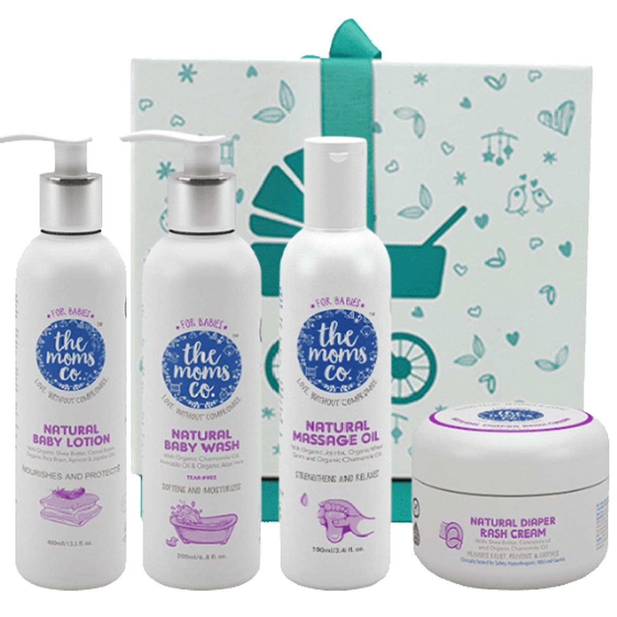 The Moms Co. Baby Essentials with Ribbon Gift Box, 5 Gift Items Price ...