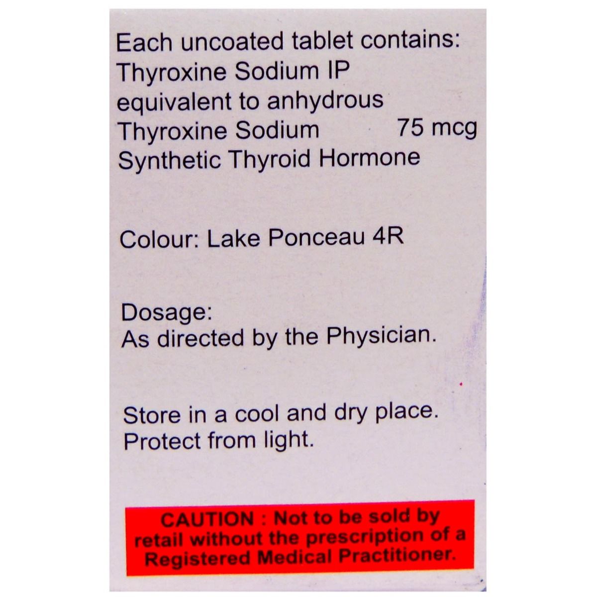 Thyrox 75 Tablet 100's Price, Uses, Side Effects, Composition - Apollo ...