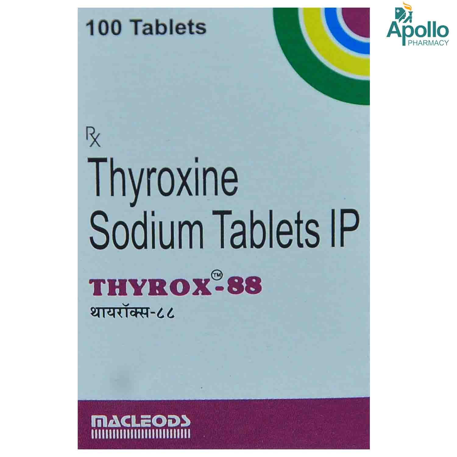 Thyrox 88 Tablet 100's Price, Uses, Side Effects, Composition - Apollo ...