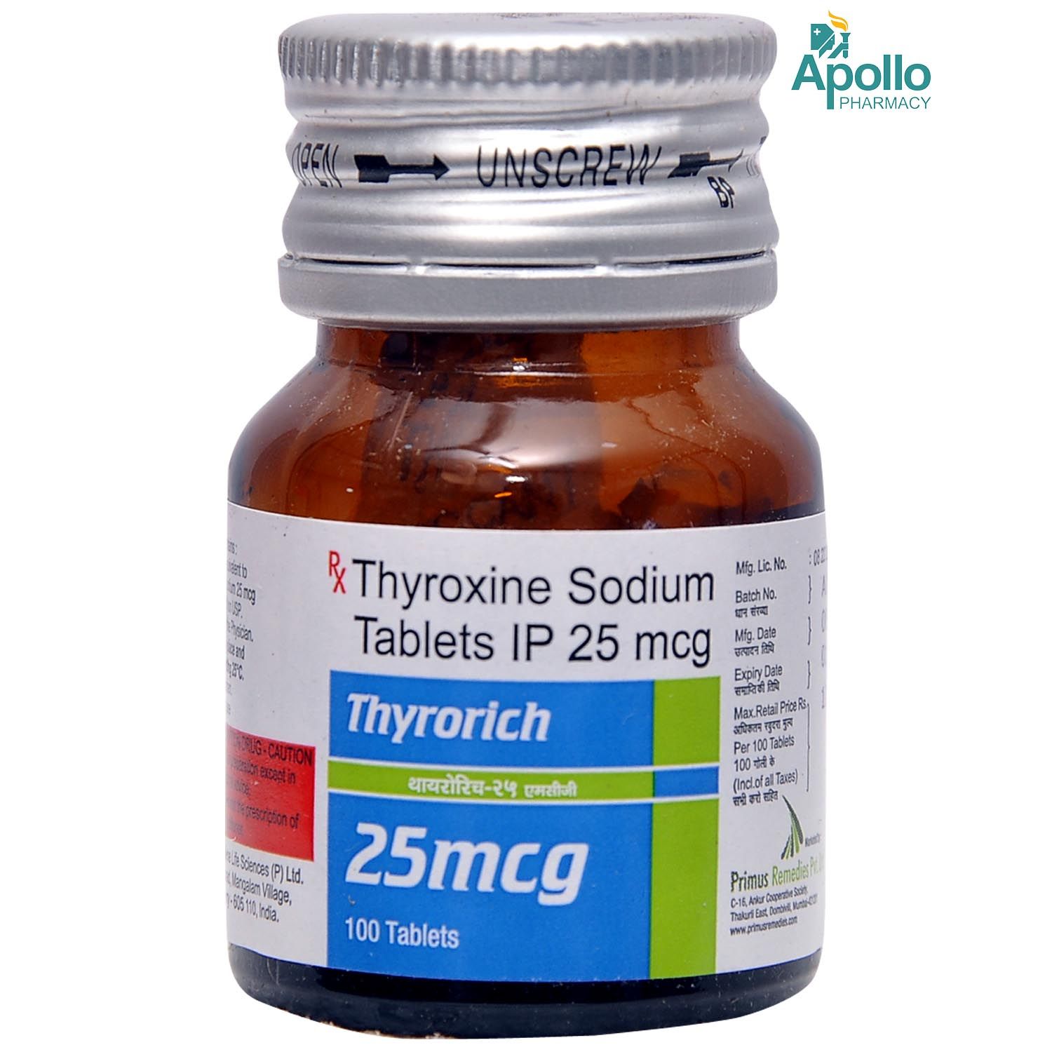 THYRORICH 25MG TABLET Price, Uses, Side Effects, Composition - Apollo ...