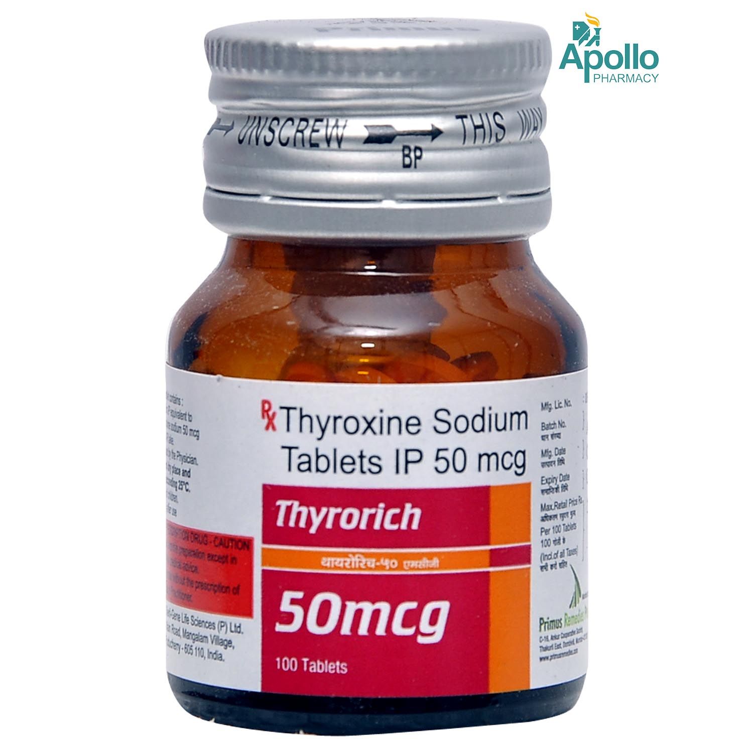 Thyrorich 50 mcg Tablet 100's Price, Uses, Side Effects, Composition ...