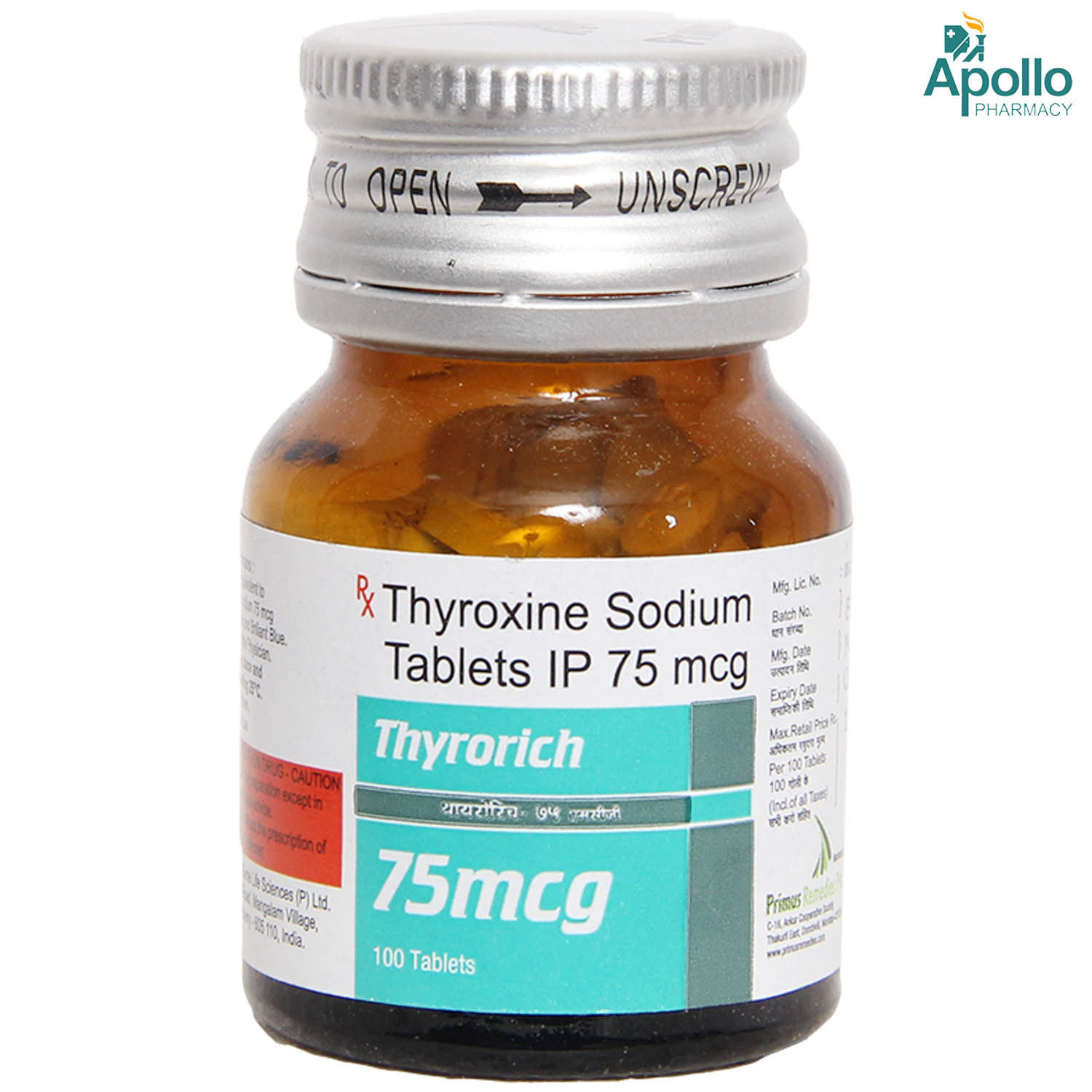 Thyrorich 75 mcg Tablet 100's Price, Uses, Side Effects, Composition ...