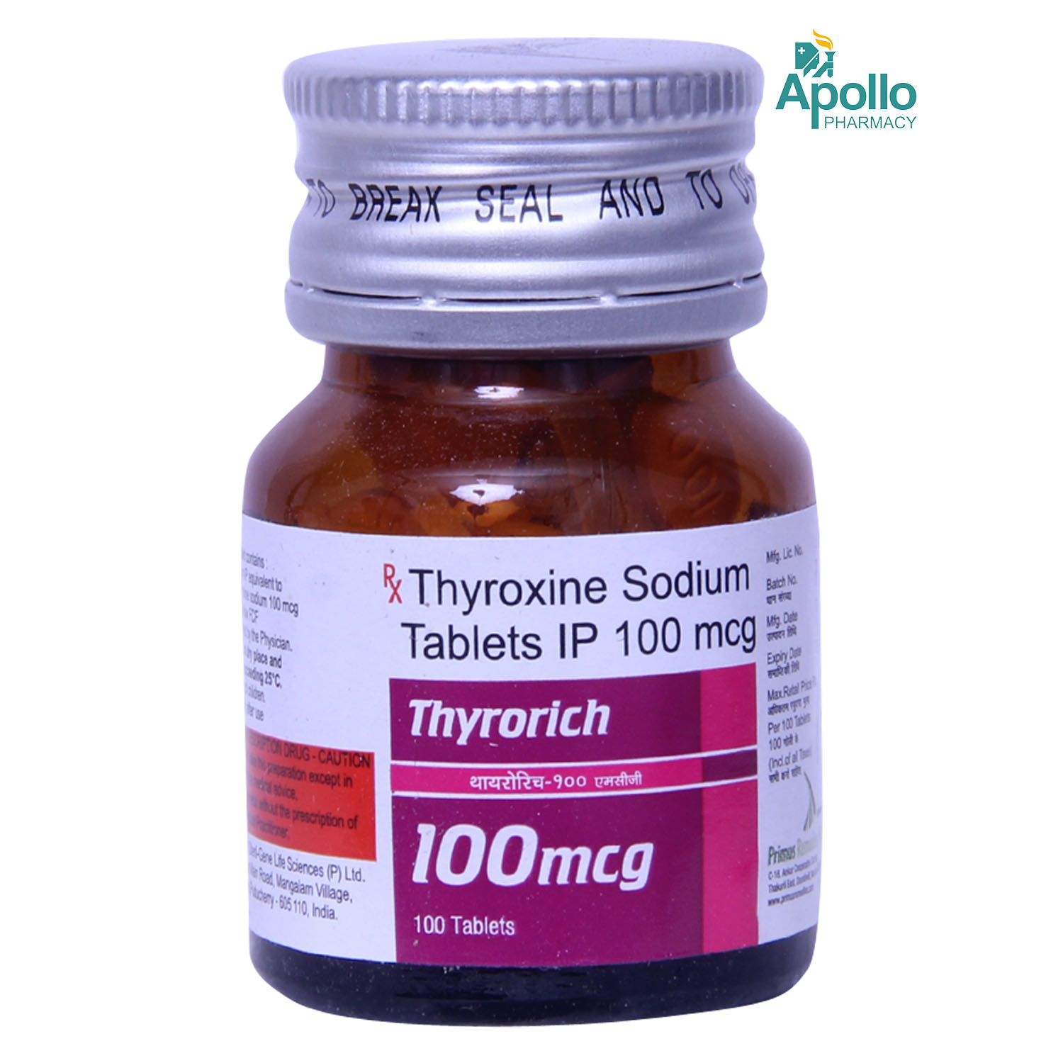 Thyrorich 100mcg Tablet 100's Price, Uses, Side Effects, Composition ...