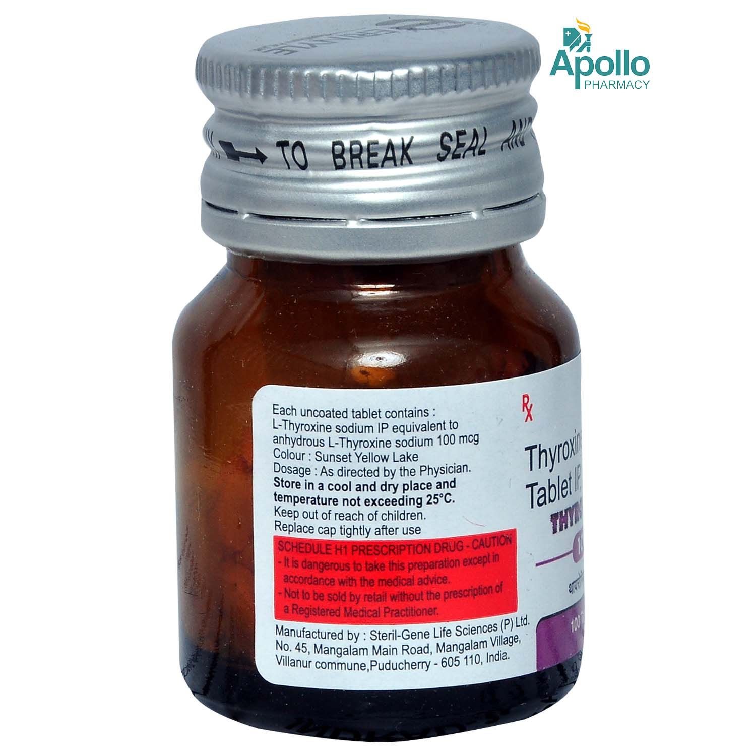 THYROGEAR 100MCG TABLET 100'S Price, Uses, Side Effects, Composition ...