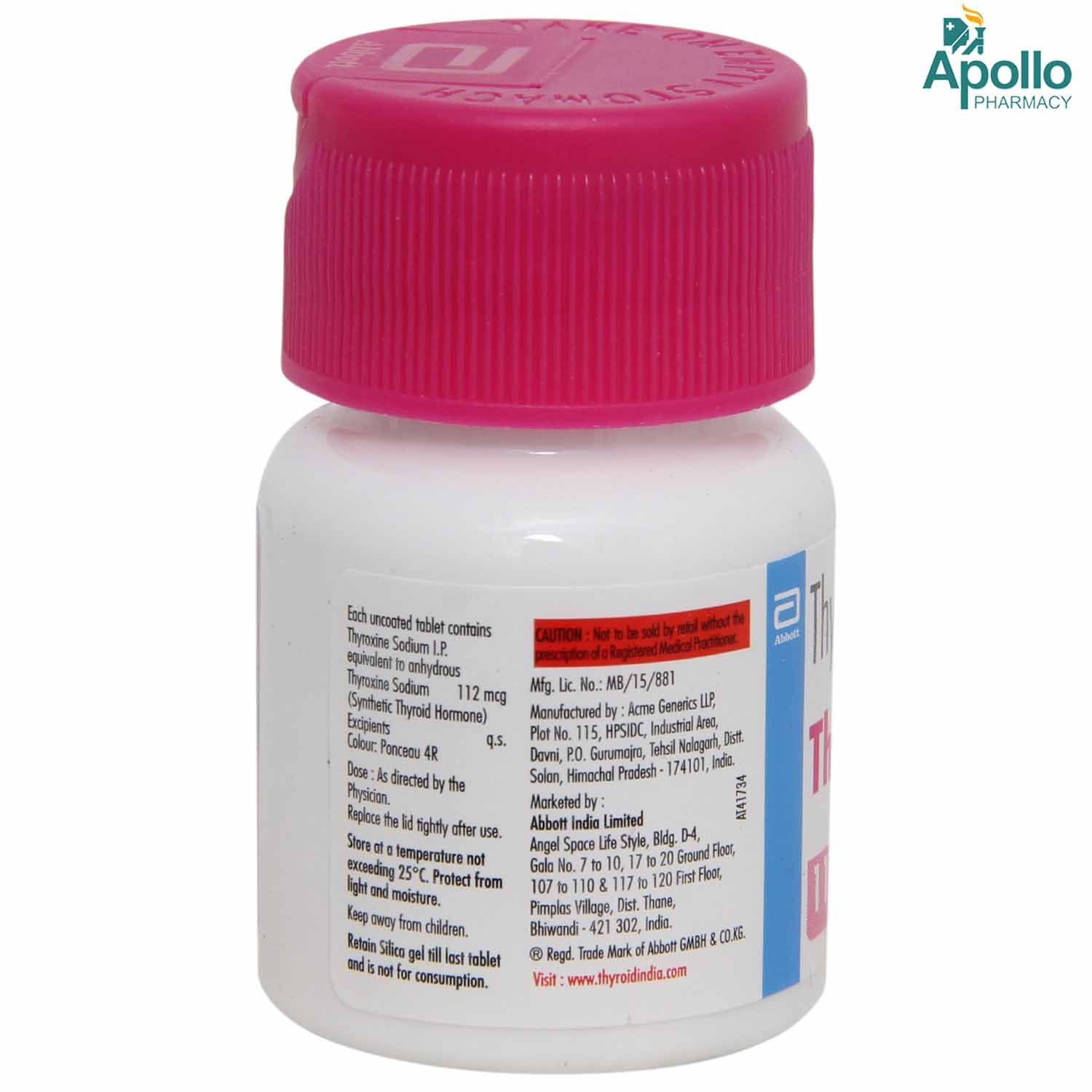 Thyronorm 112mcg Tablet 120's Price, Uses, Side Effects, Composition ...