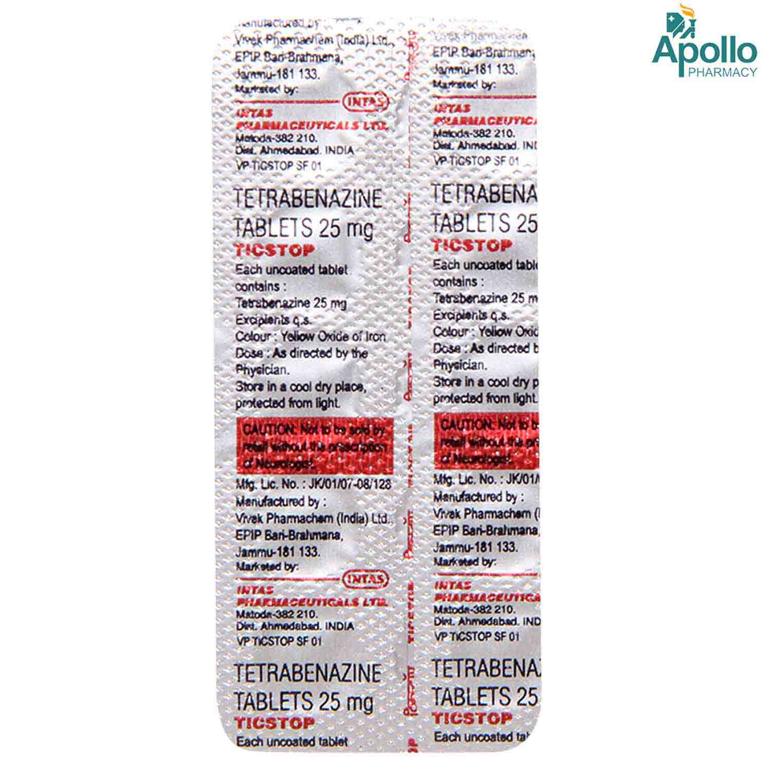 Ticstop Tablet 10's Price, Uses, Side Effects, Composition - Apollo ...