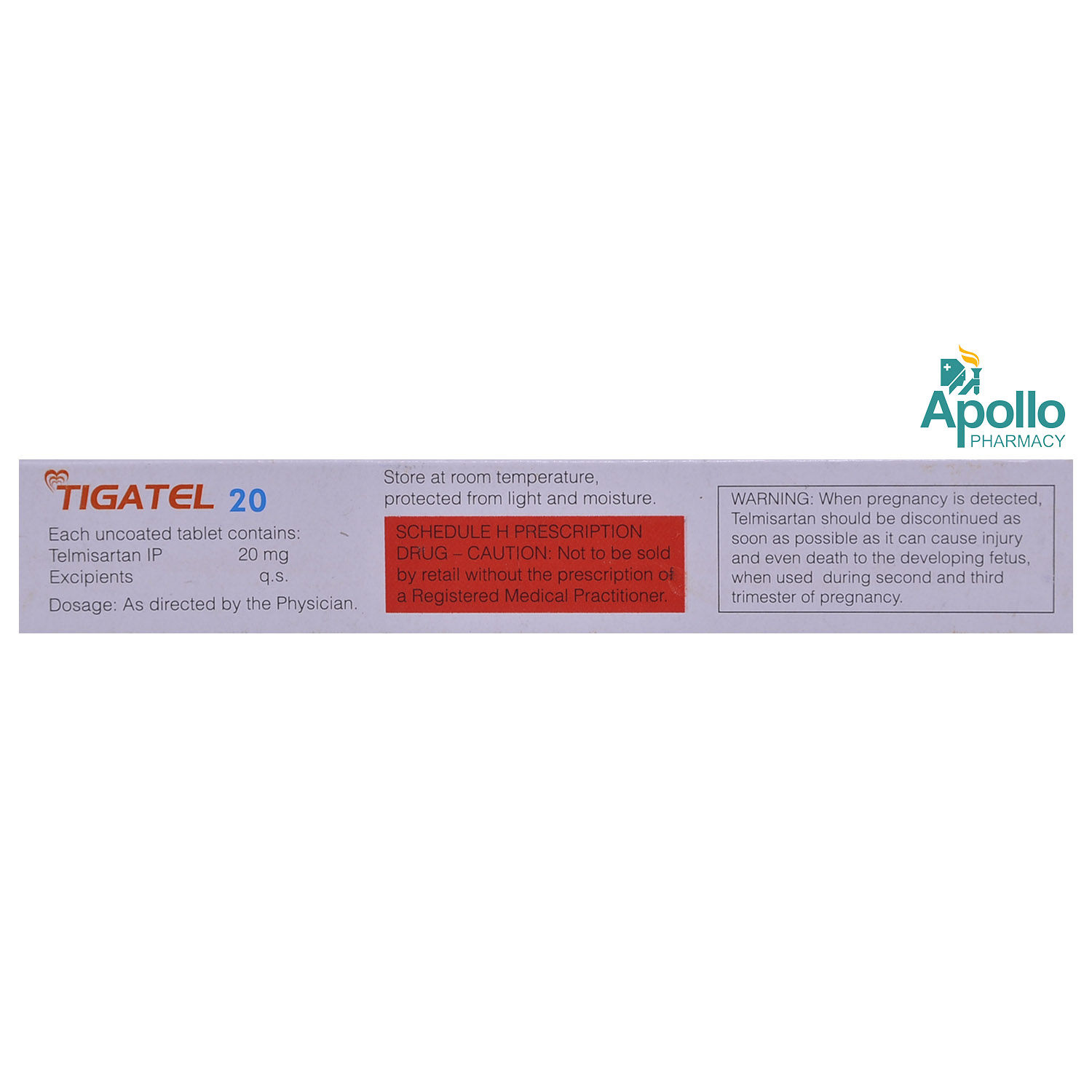 Tigatel 20 Tablet 10's Price, Uses, Side Effects, Composition - Apollo ...