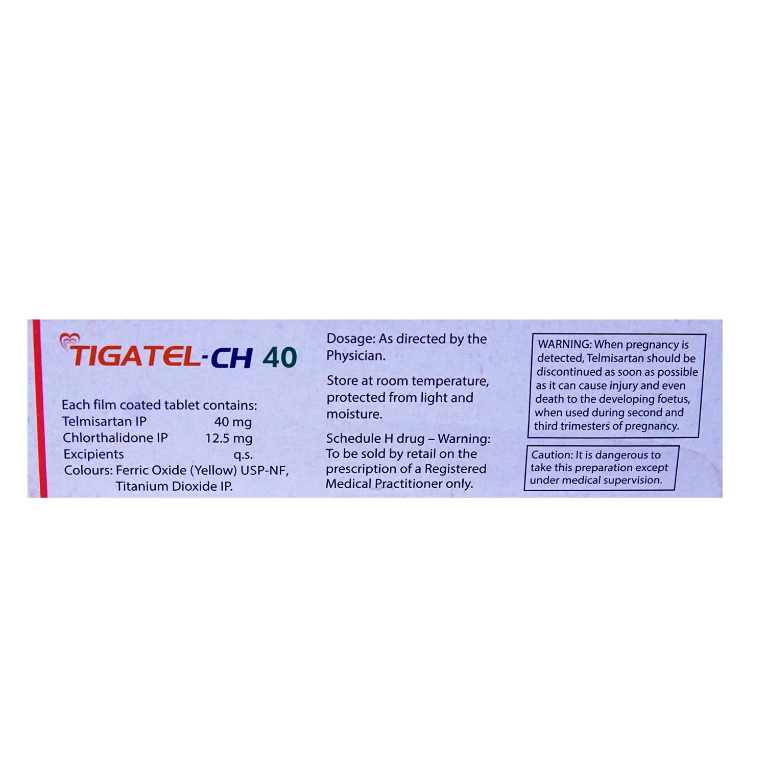 Tigatel-CH 40 Tablet 10's Price, Uses, Side Effects, Composition ...