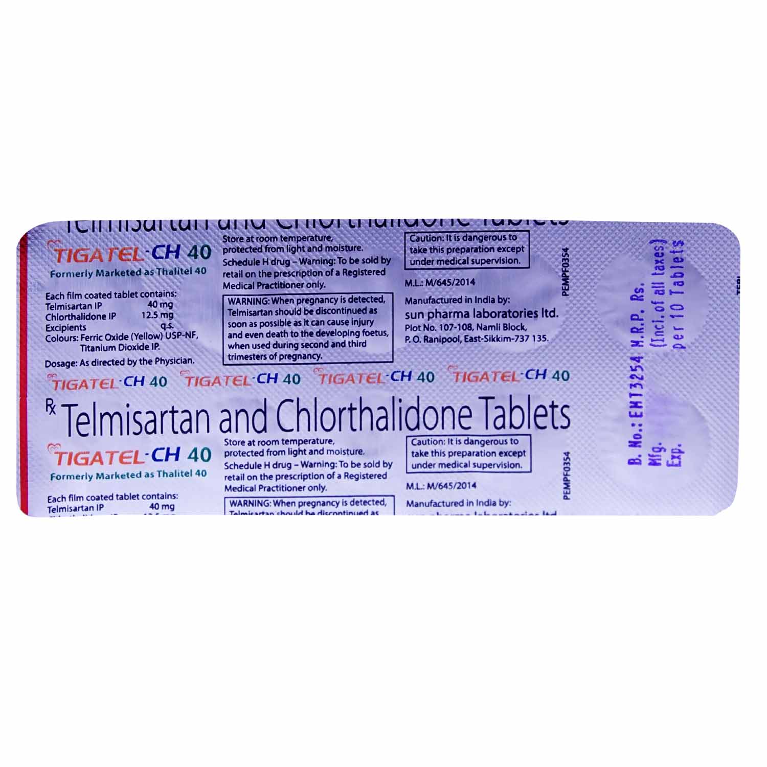 Tigatel-CH 40 Tablet 10's Price, Uses, Side Effects, Composition ...