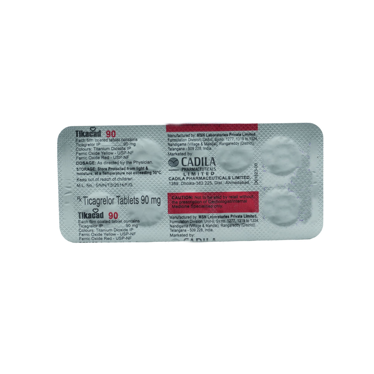 Tikacad 90 mg Tablet 10's Price, Uses, Side Effects, Composition ...