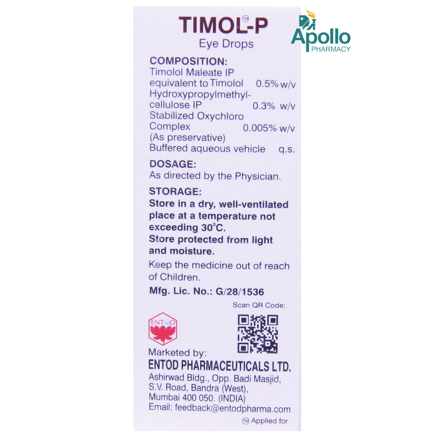 Timol-P Eye Drops 5 ml Price, Uses, Side Effects, Composition - Apollo ...