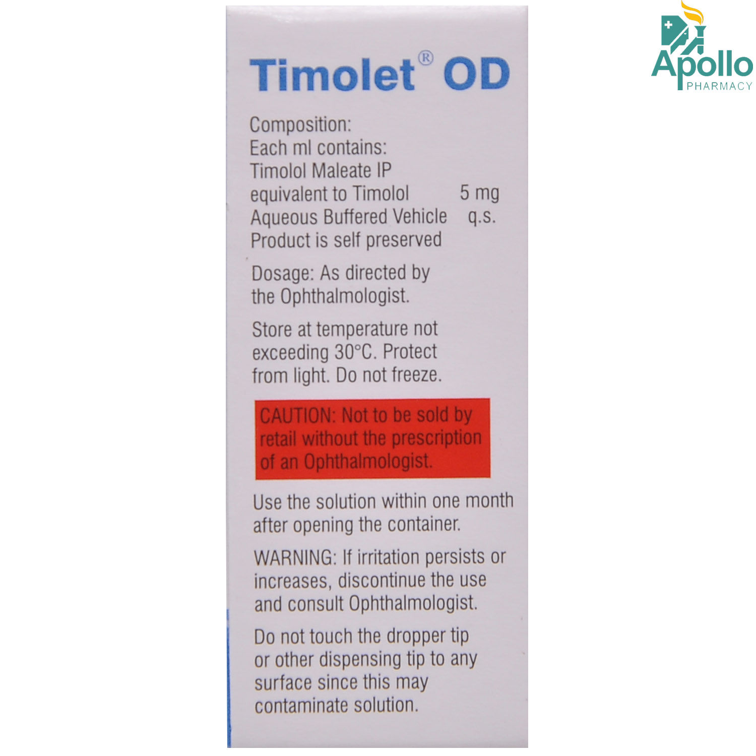 Timolet OD Eye Drops 3 ml Price, Uses, Side Effects, Composition ...