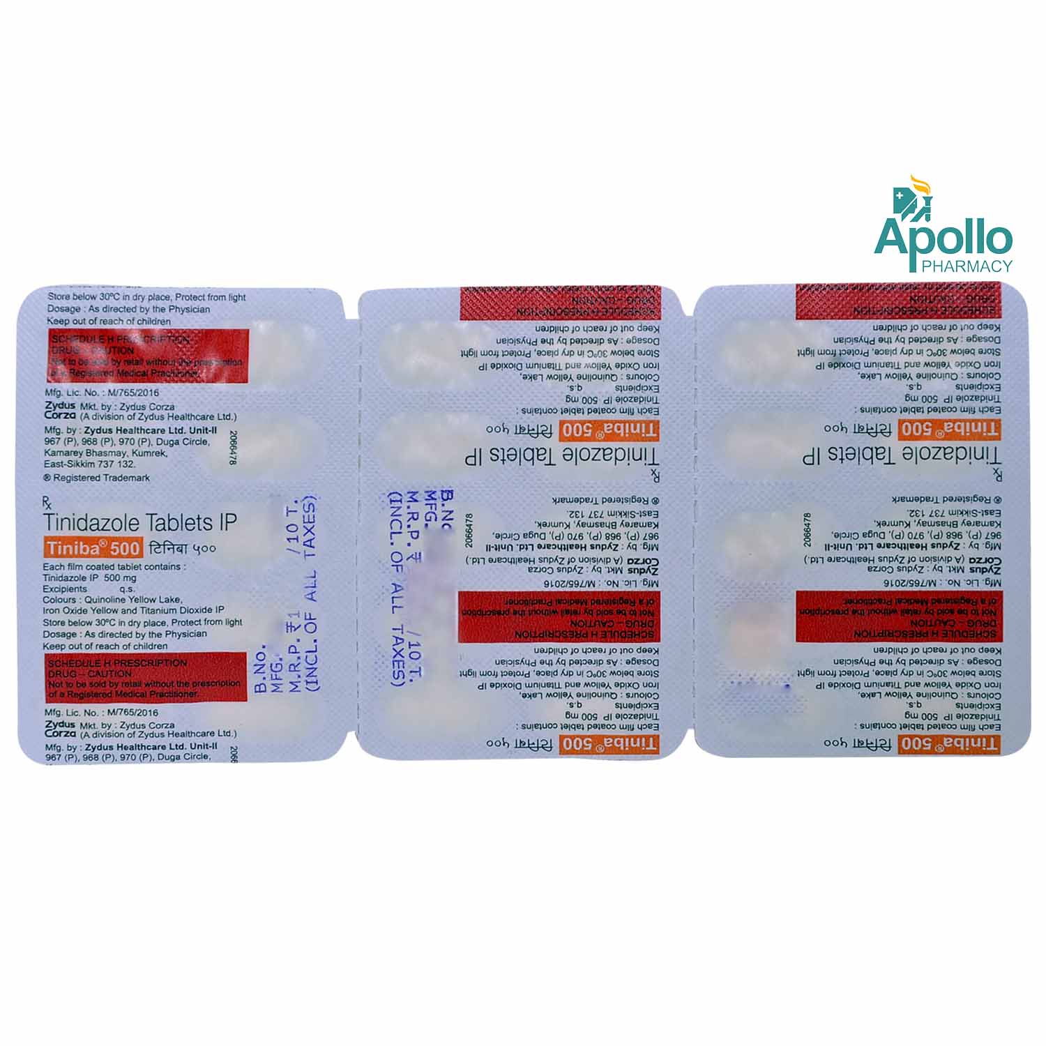 Tiniba 500 Tablet 10's Price, Uses, Side Effects, Composition - Apollo ...