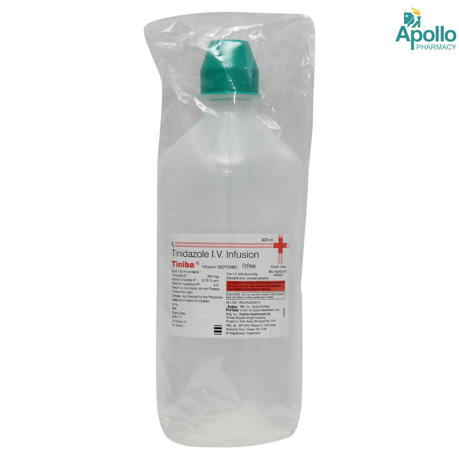 Tiniba Iv 400ml Price, Uses, Side Effects, Composition - Apollo Pharmacy